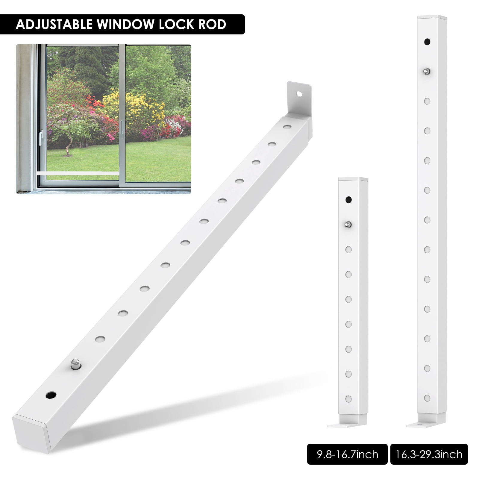 AEVXKHI 13 Holes Window Security Bar Metal Sliding Door Lock Bar ...