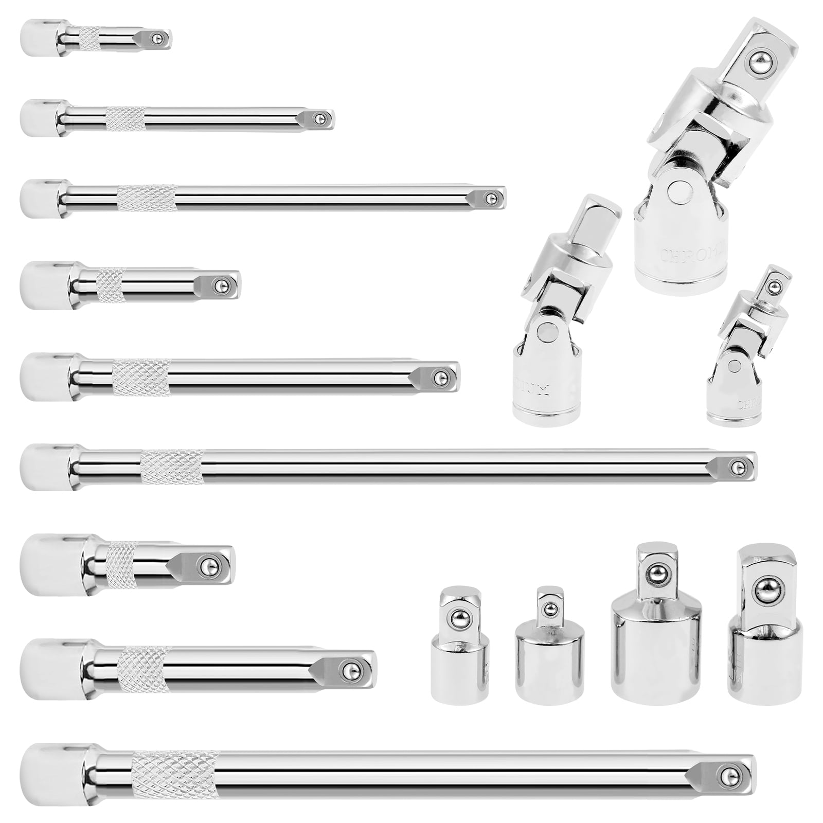 AEVXKHI 16PCS Impact Socket Extension Bar Set, Chrome Vanadium Steel ...