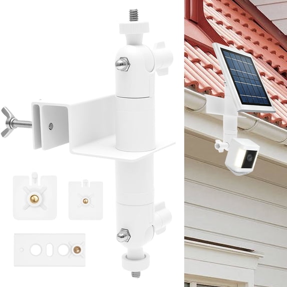 AEVXKHI 2 in 1 No Drill Gutter Mount Bracket for Ring Cameras and Solar ...