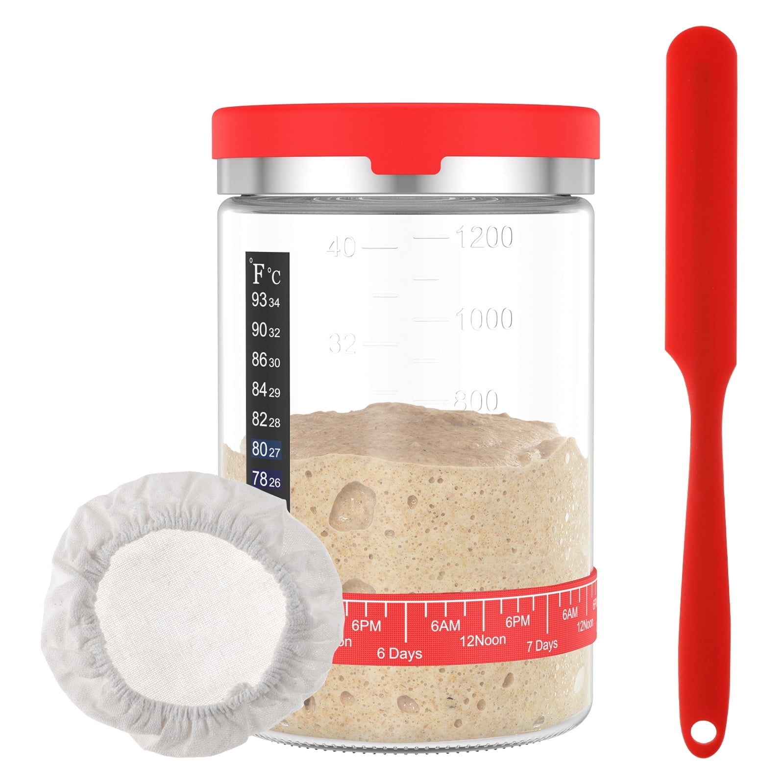 Txkrhwa 2 Set Sourdough Starter Kit for Sourdough Bread Baking, Wide ...