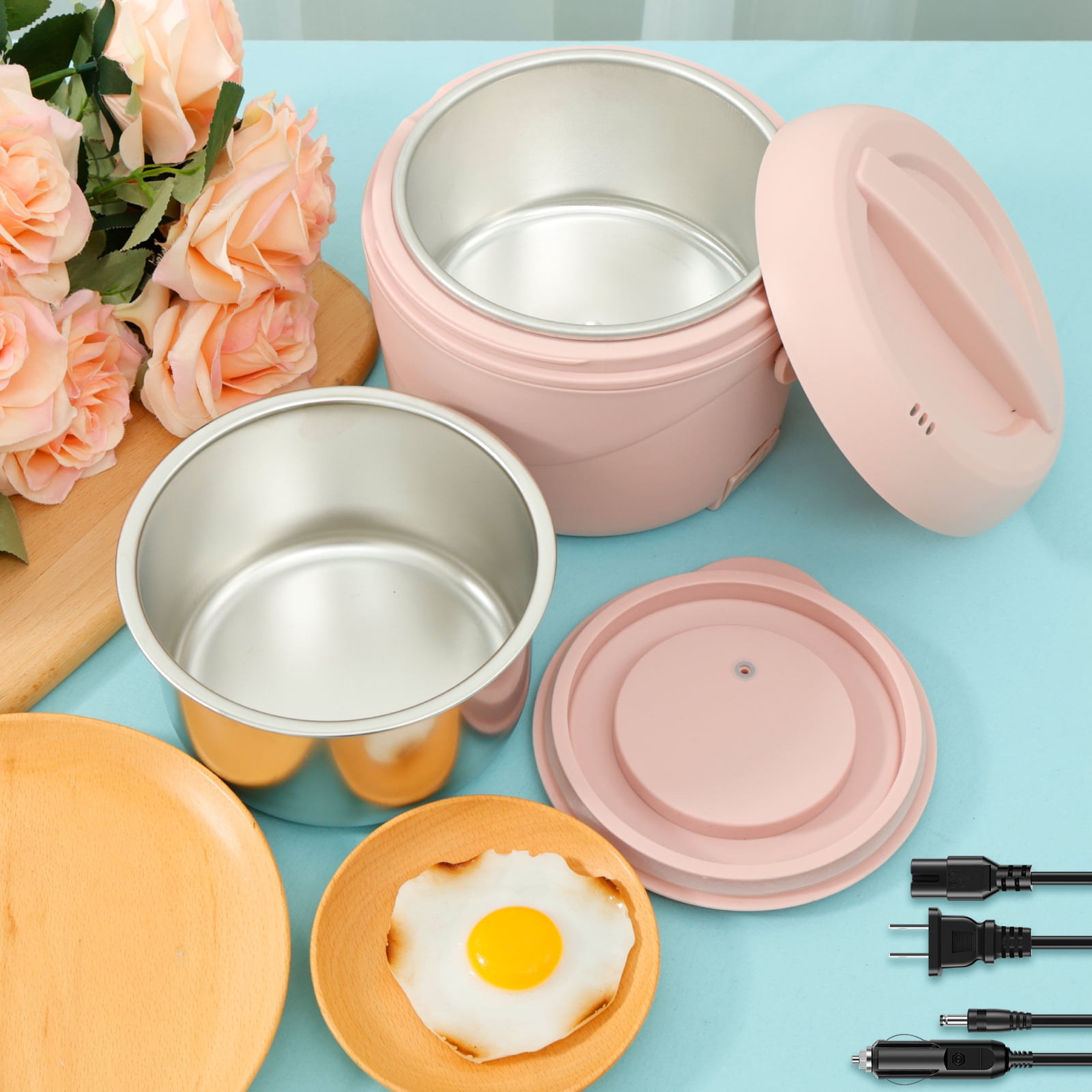 AEVXKHI 2 Sets 1.2L Heated Food Container Box with Handle, Leakproof ...