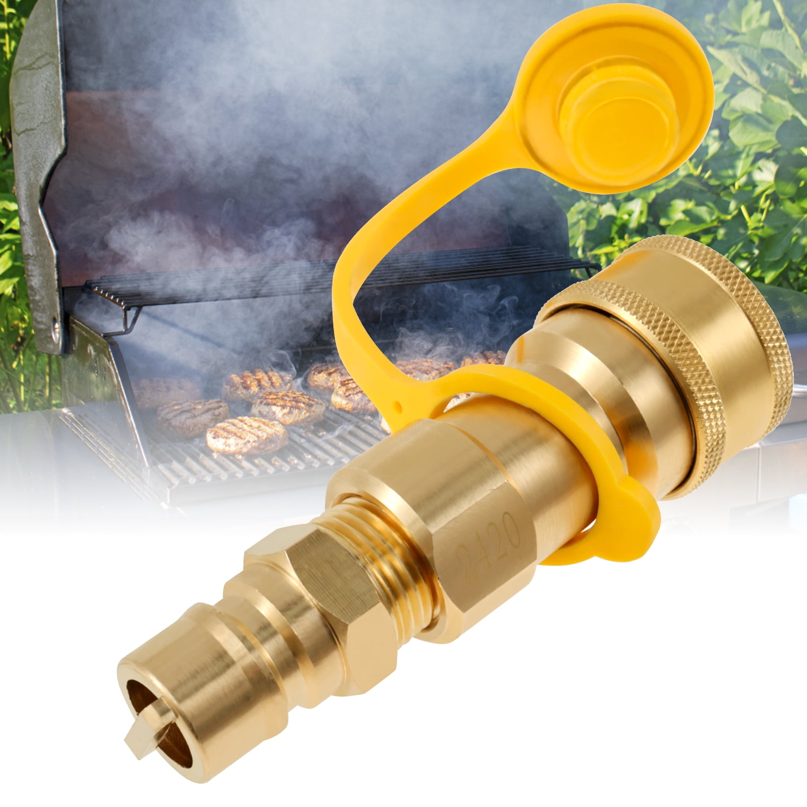 AEVXKHI 2 Sets 1/2inch Gas Quick Connect Kit, Brass 1/2 inch Natural Gas Propane Quick Connect ...