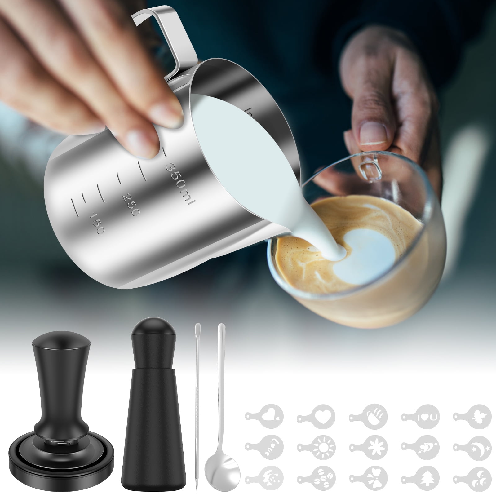 AEVXKHI 2 Sets Coffee Tamper Set, Solid Protective Espresso Accessories Barista Kit, Ergonomic ...
