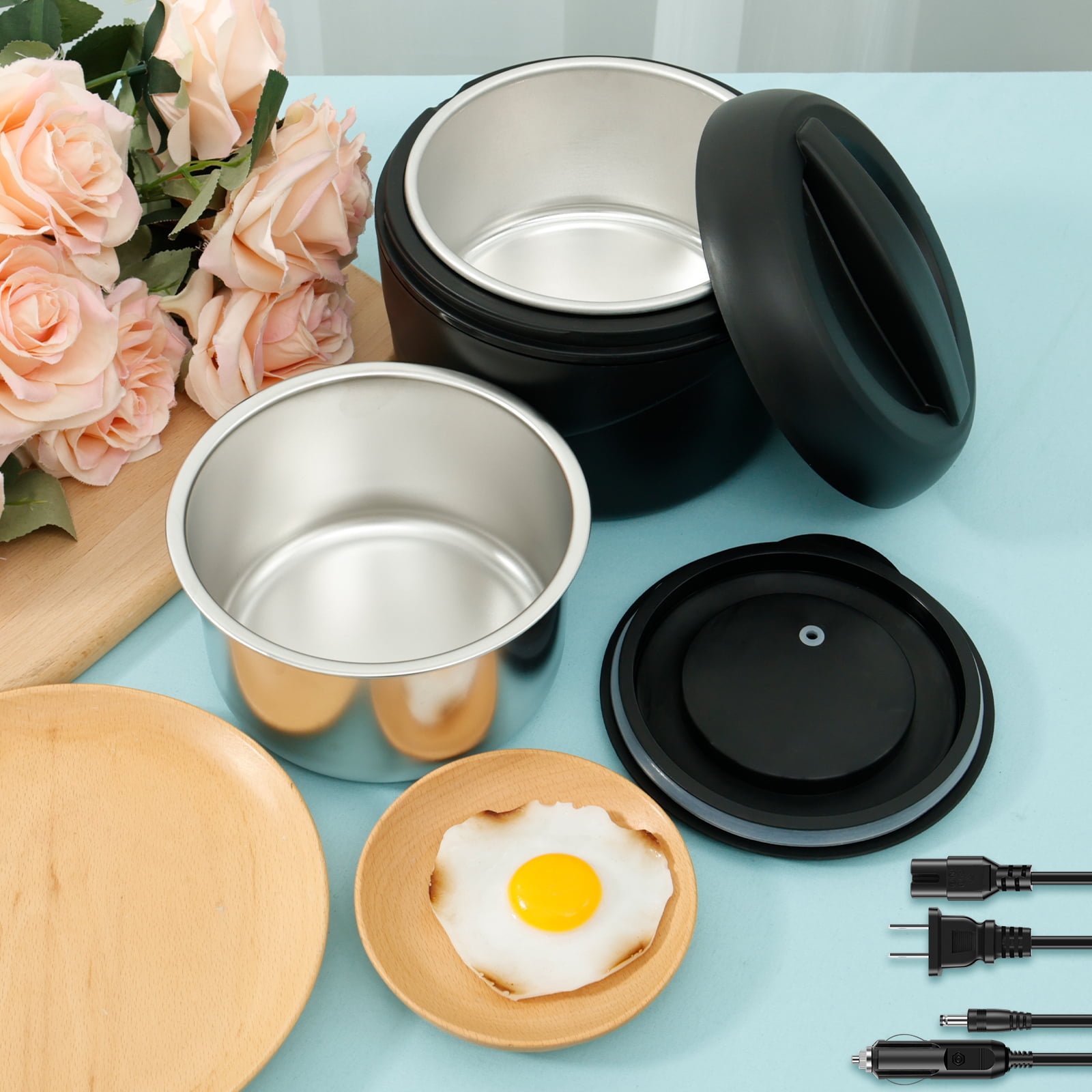 AEVXKHI 2 Sets Electric Food Box, 1.2L Heated Food Box, Heated Food ...