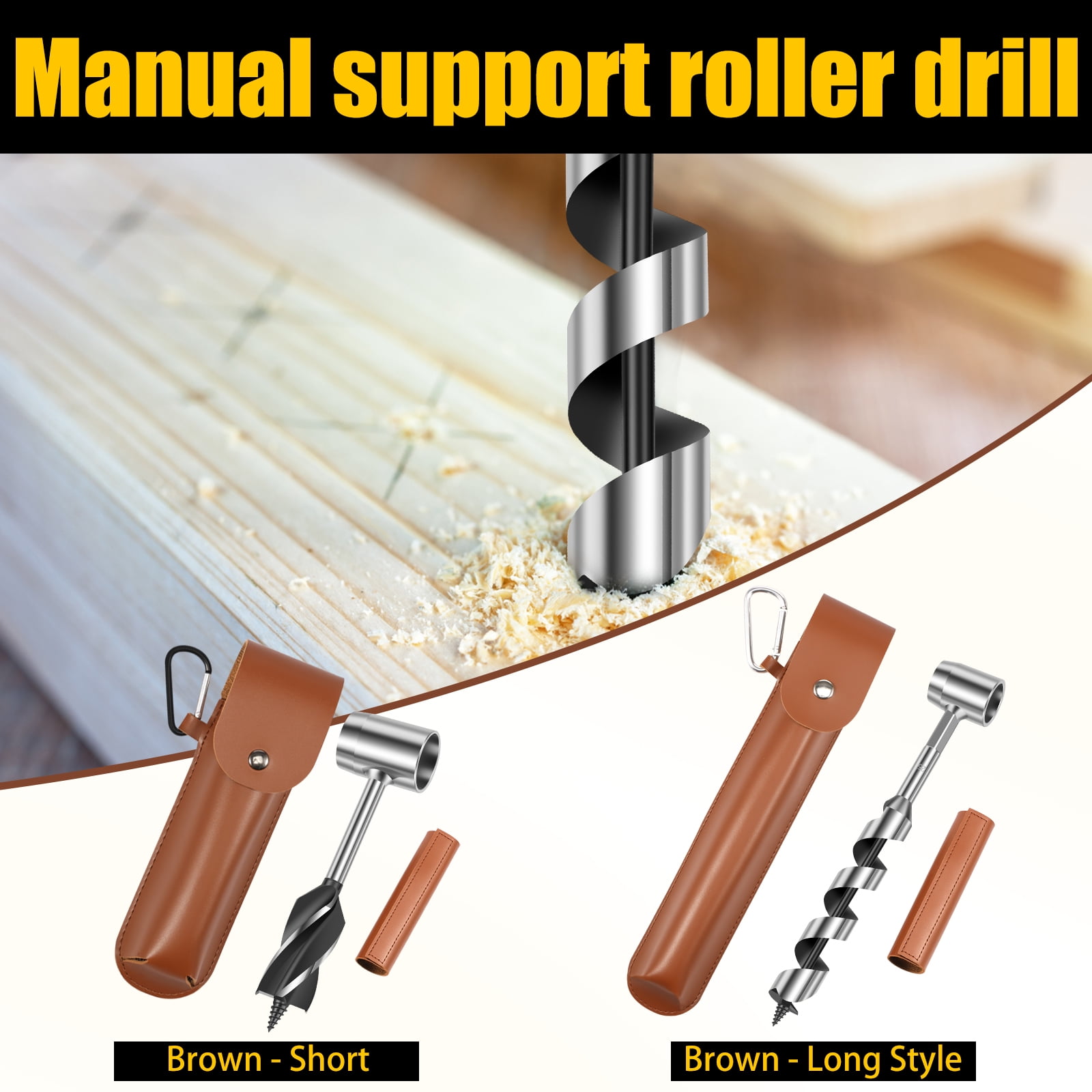 AEVXKHI 2 Sets Manual Auger Drill 10inch Scotch Eye Hand Wood Auger ...