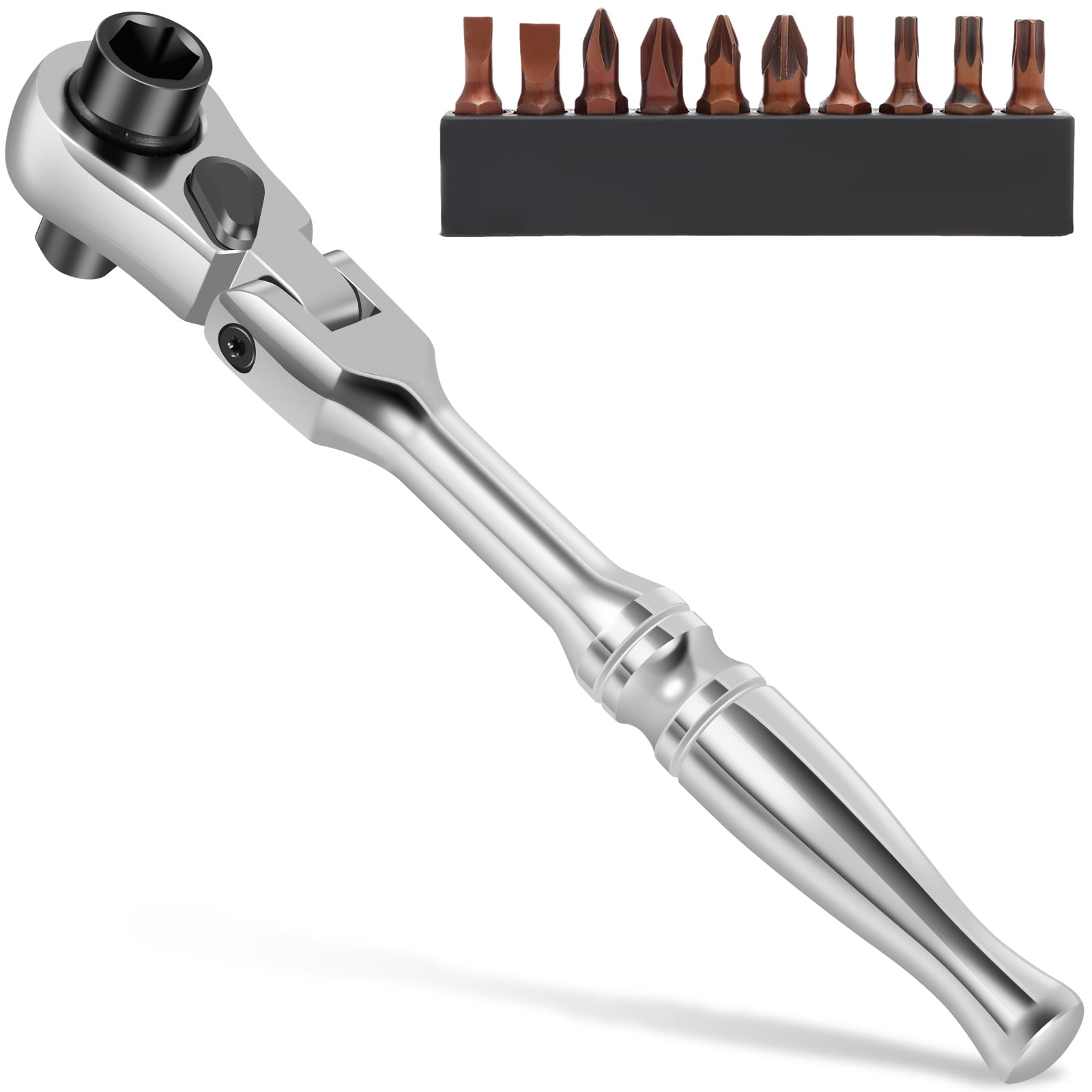 AEVXKHI 2 Sets Mini Ratchet Wrench Set, Chrome Vanadium Steel 2 in 1 ...