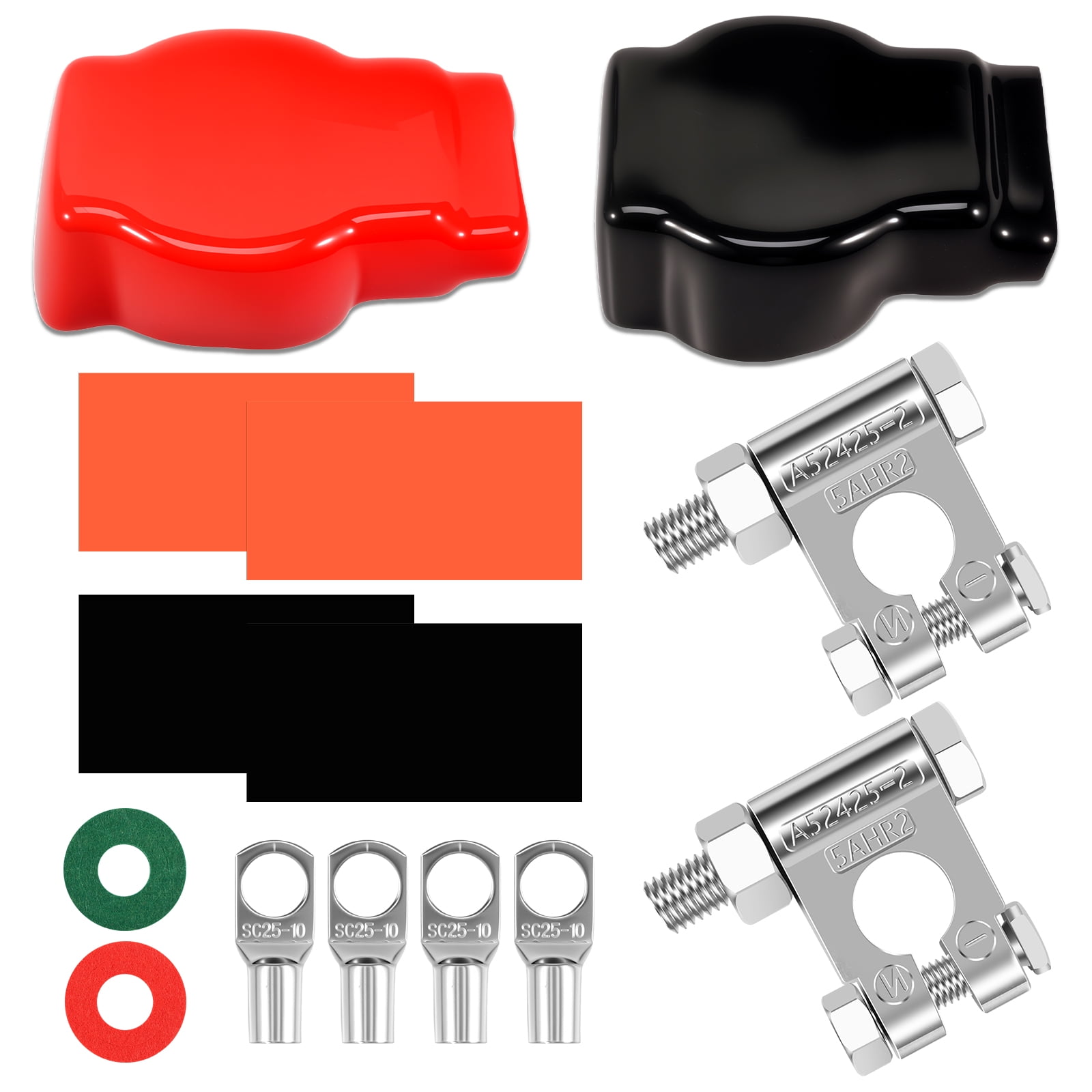 AEVXKHI 2 Sets Positive Negative Battery Terminals, Zinc Alloy Battery ...