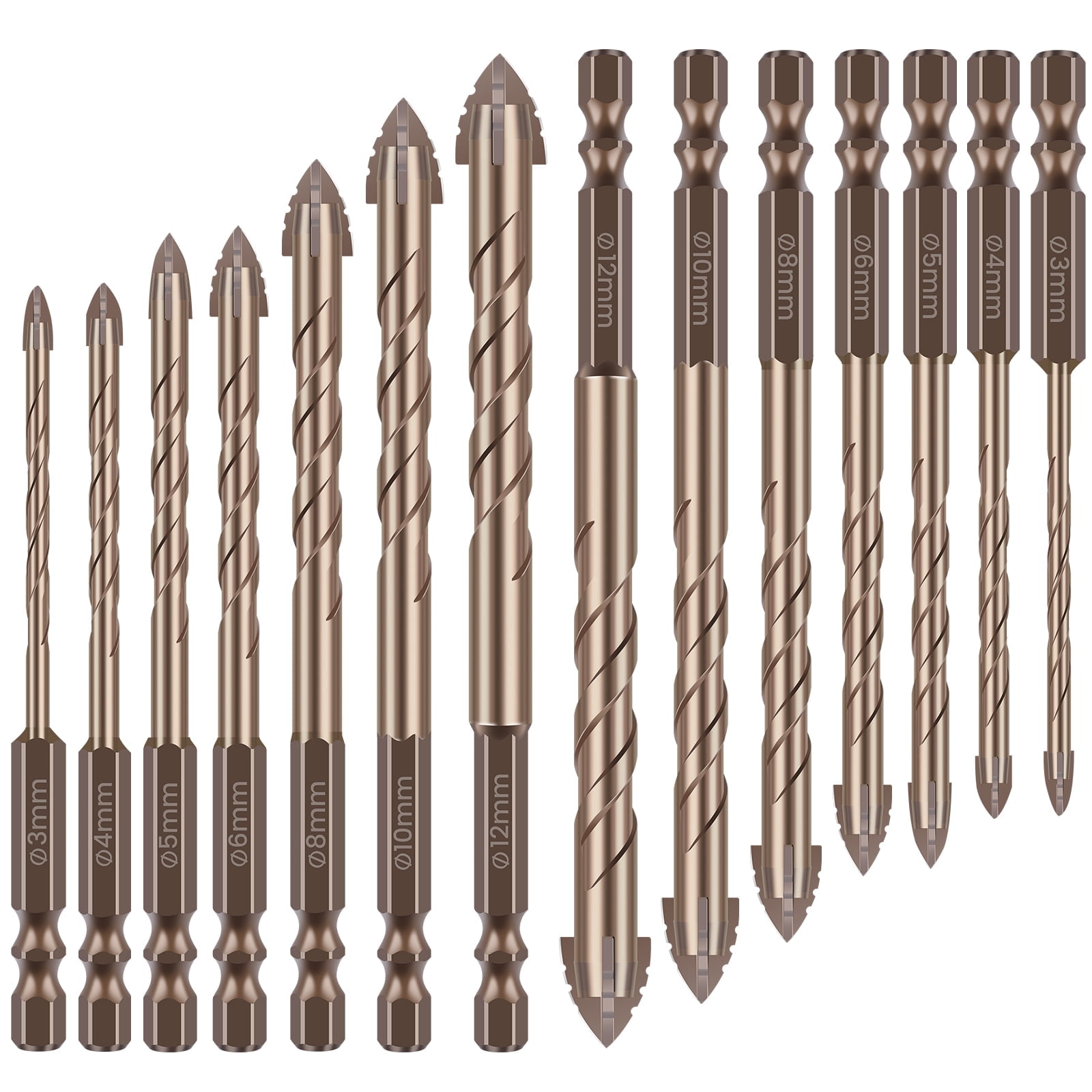 AEVXKHI 28PCS Alloy Twist Drill Bits for Concrete Glass Brick, Sturdy ...