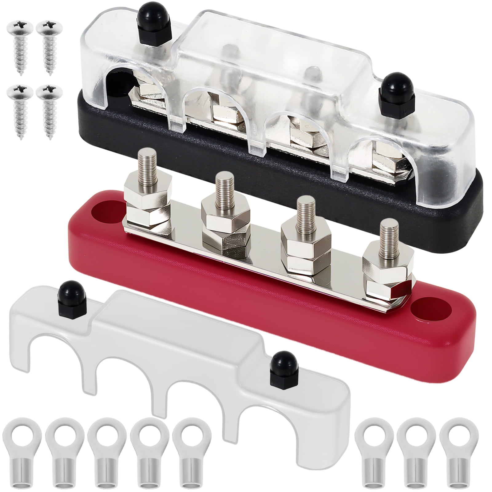 AEVXKHI 2PCS Bus Bar with Cover, Power Distribution Block, Bus Bar ...