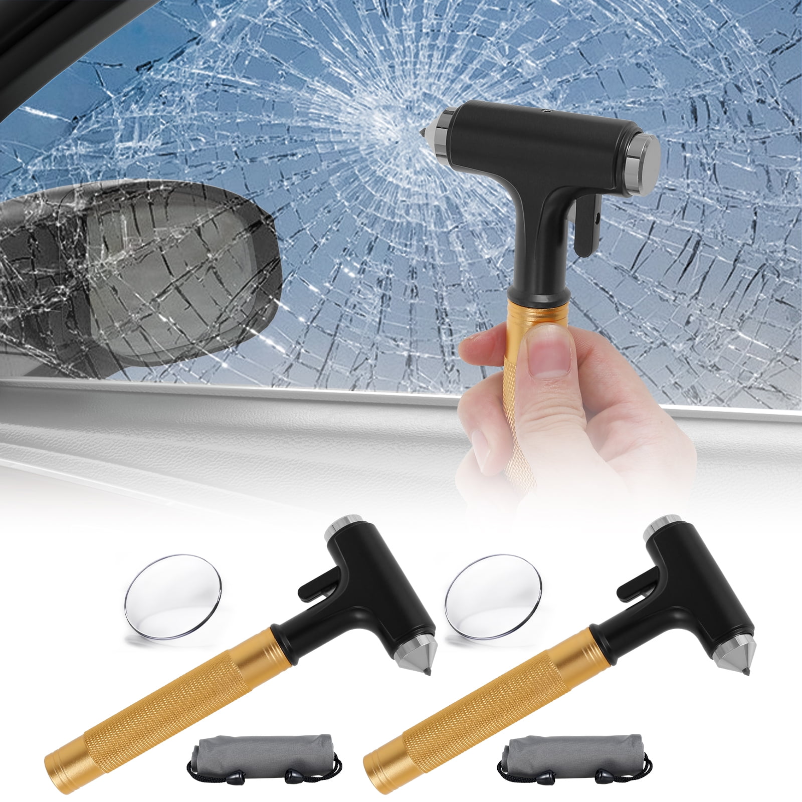 AEVXKHI 2PCS Car Window Breaker Car Escape Hammer, Metal Car Safety ...