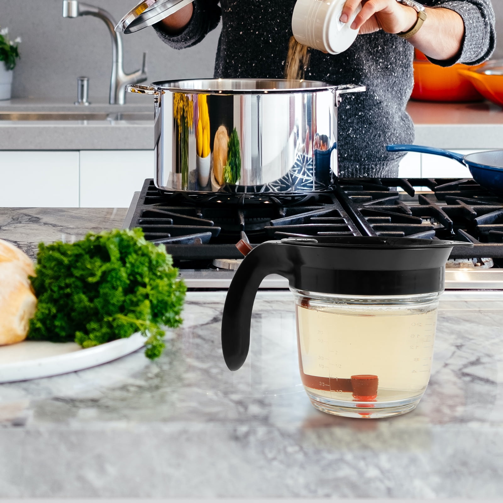 AEVXKHI 2PCS Fat Separator for Cooking, 4 Cups Plastic Oil Separator ...