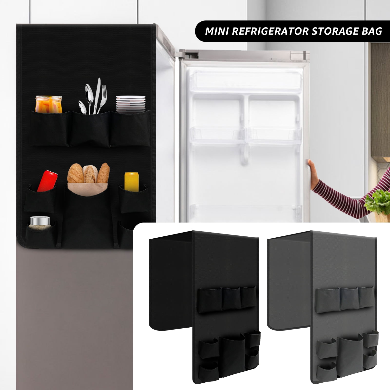 AEVXKHI 2PCS Over the Fridge Organizer, Oxford Fabric Fridge Hanging ...
