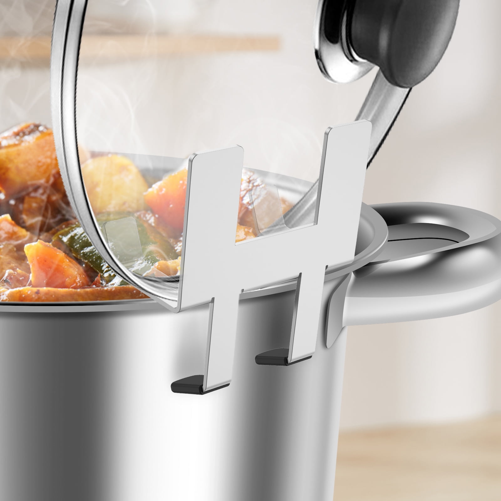 AEVXKHI 2PCS Kitchen Crock Pot Lid Holder, Stainless Steel Pot Lid Rack ...