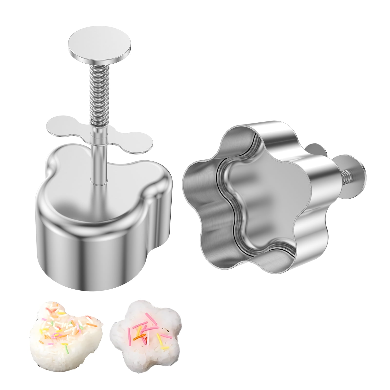 AEVXKHI 2PCS Onigiri Mold, Stainless Steel Rice Ball Mold, Nonstick ...