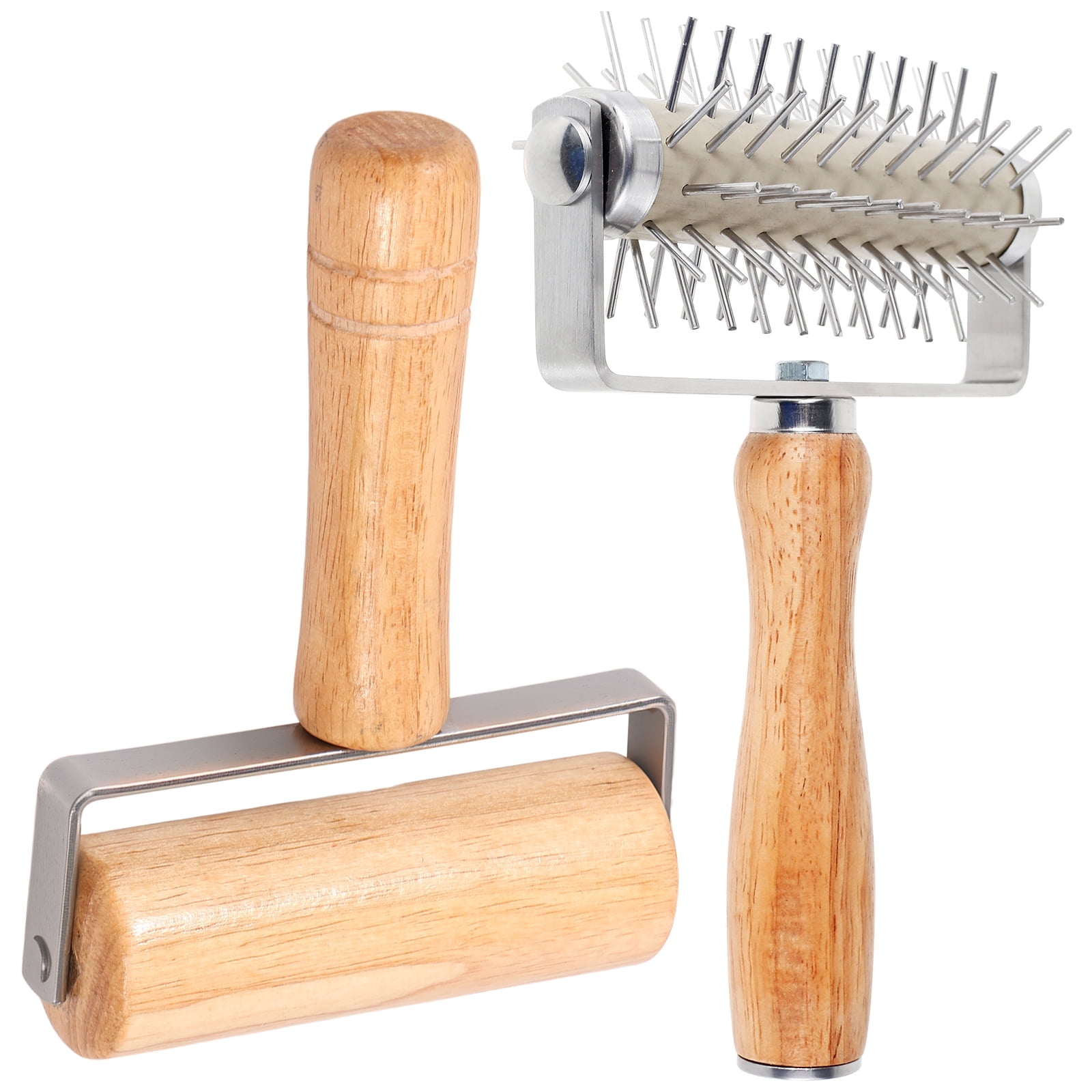 AEVXKHI 2PCS Pizza Dough Docker Roller with Wood Handle, Ergonomic ...