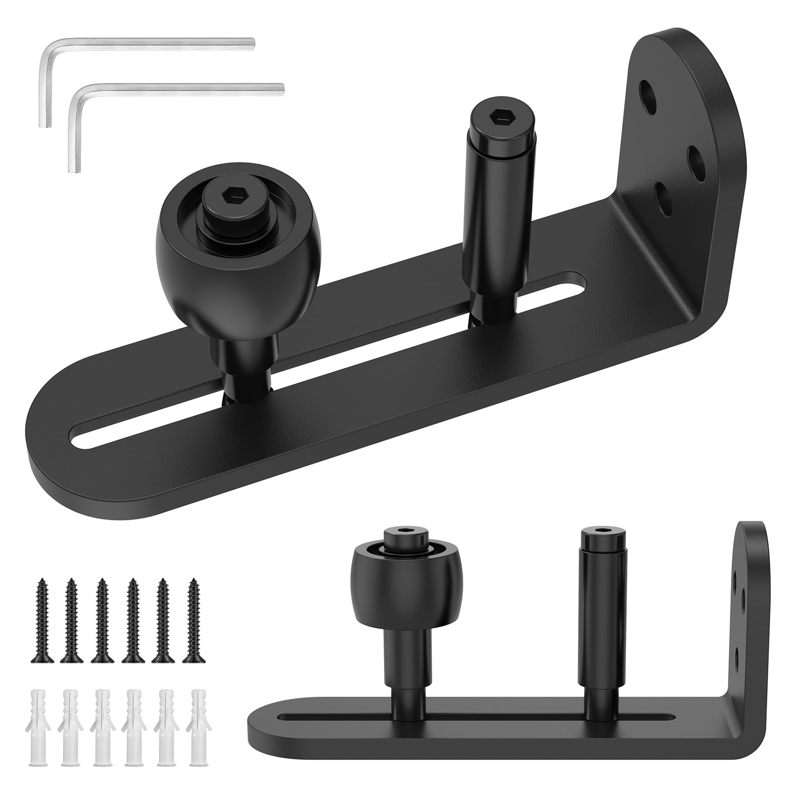 AEVXKHI 2PCS Sliding Barn Door Floor Guide, Adjustable Rollers Barn ...