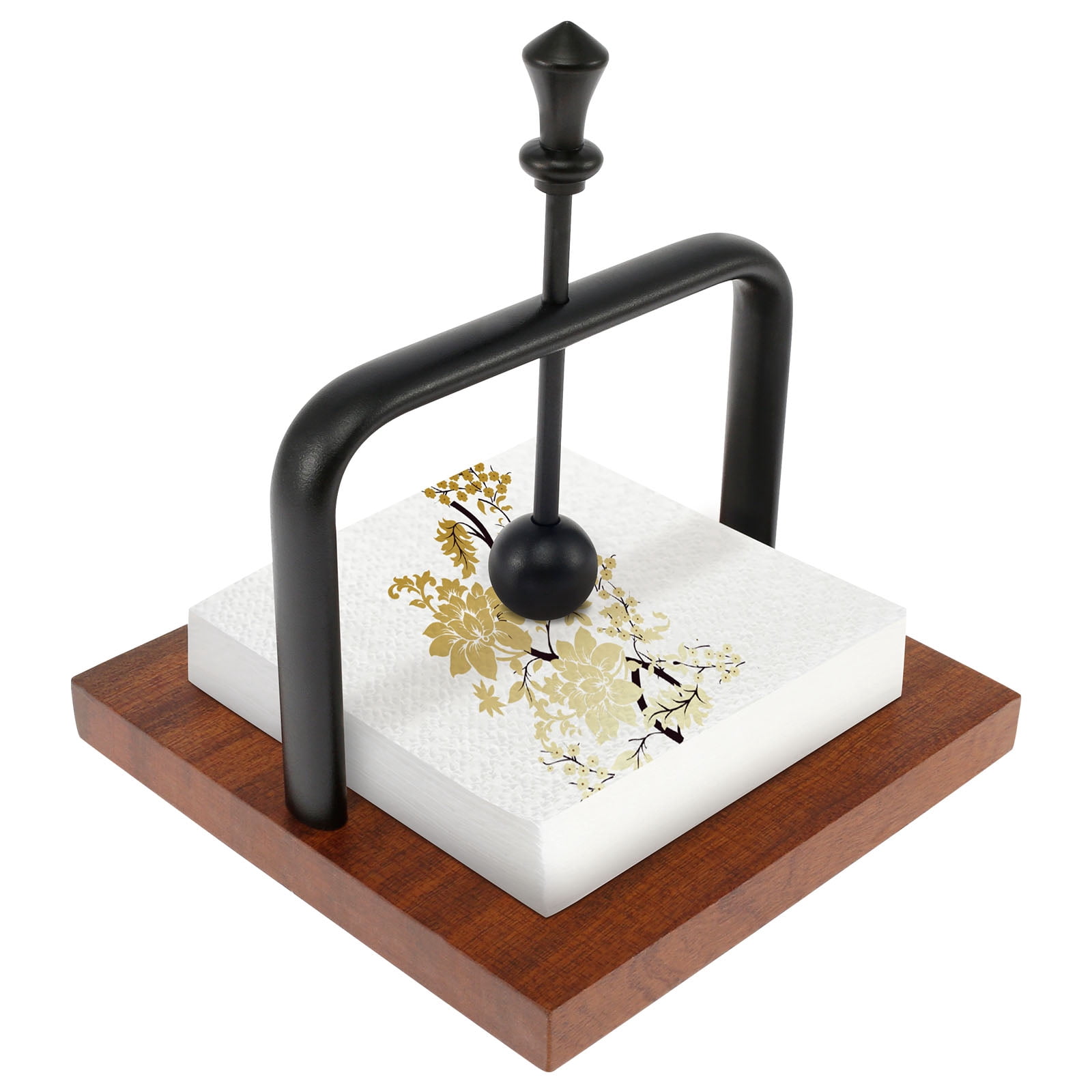 AEVXKHI 2PCS Wood Table Napkin Holder with Weighted Metal Arm, Paper ...