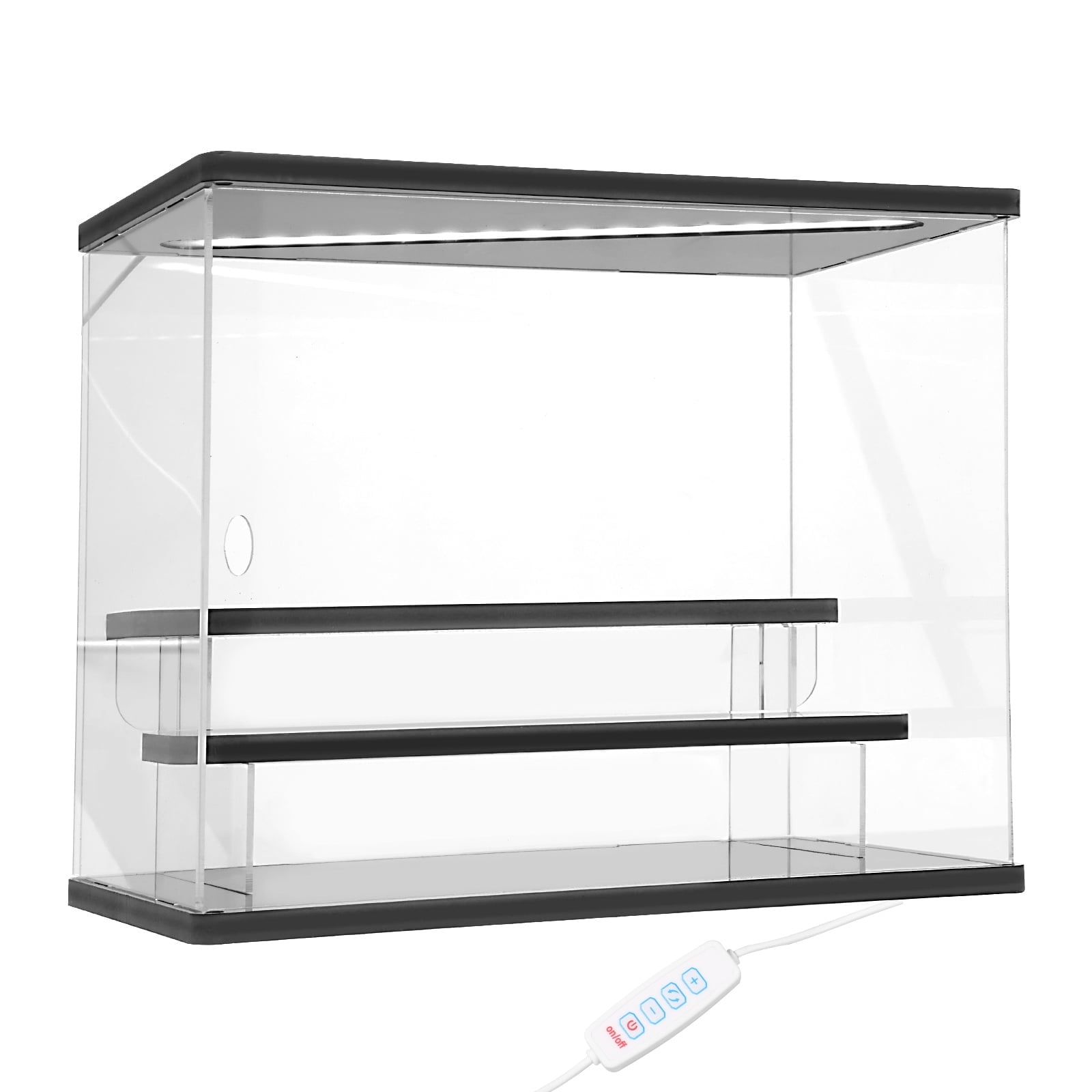 AEVXKHI 3 Layers Acrylic Display Case with LED Light, Dust Proof ...