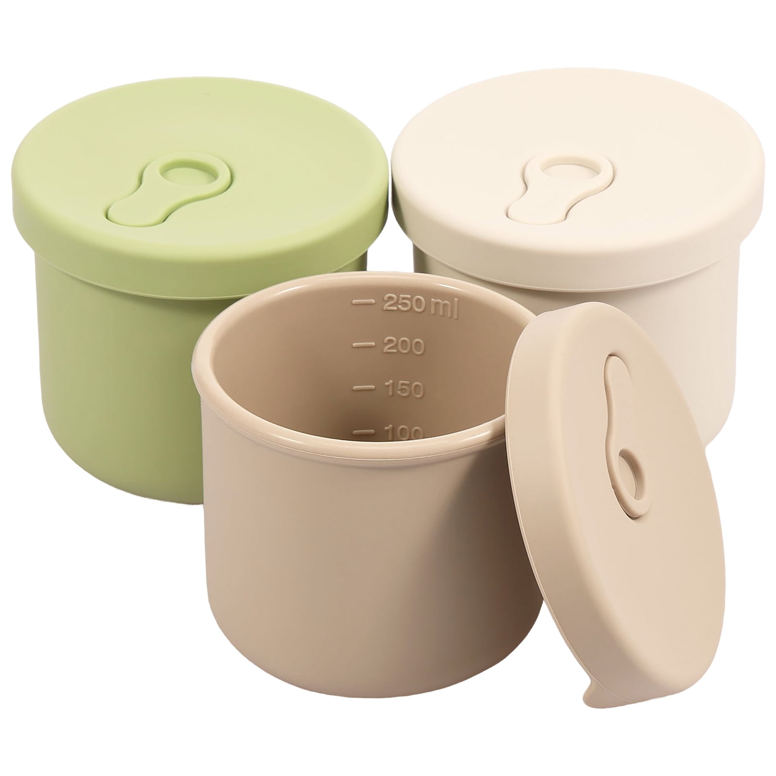 AEVXKHI 3 Pack Silicone Food Storage Containers Set, Sturdy Baby Food ...