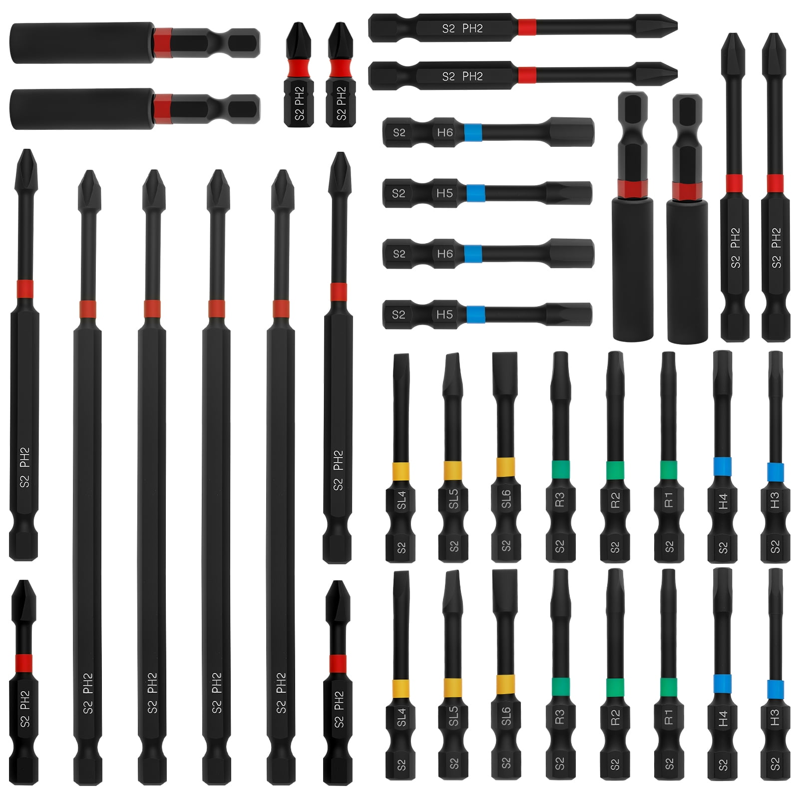 AEVXKHI 38PCS Alloy Steel Magnet Screw Drill Bits Set, Magnetic ...