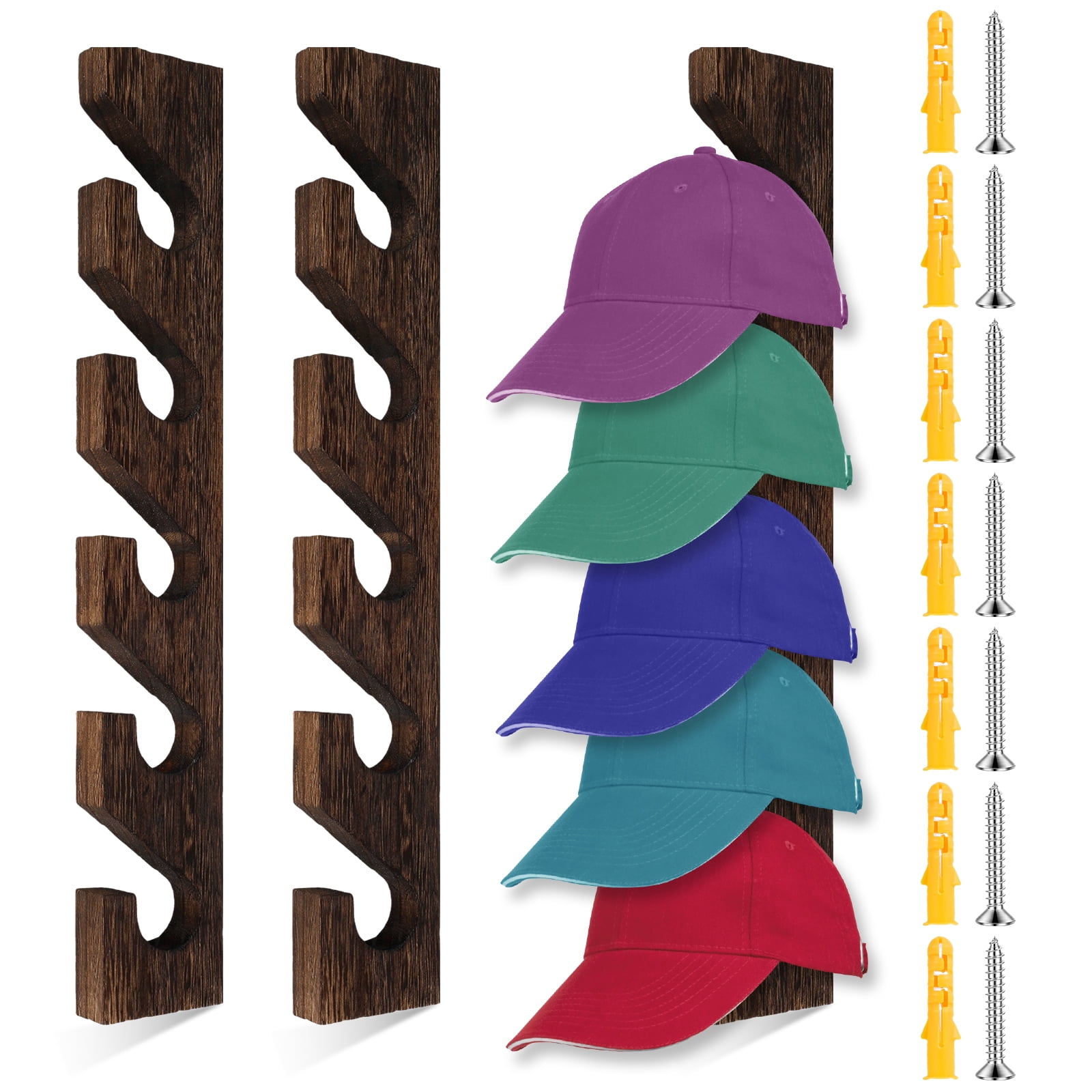 AEVXKHI 3PCS Baseball Cap Display Rack, Wall Mounted Hat Organizer ...