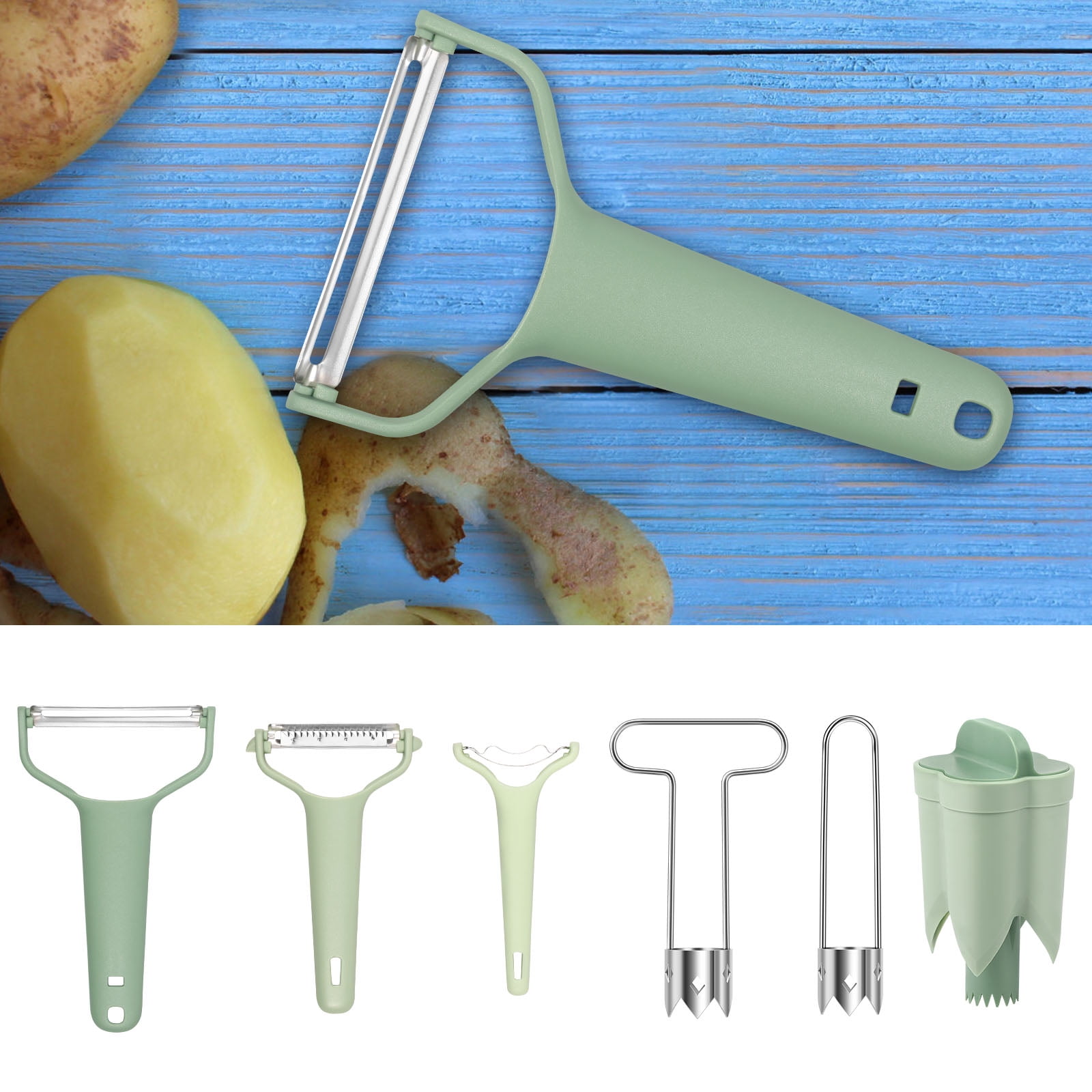 AEVXKHI 3PCS Pepper Seed Corer Remover with Peeler Set, Multifunctional ...