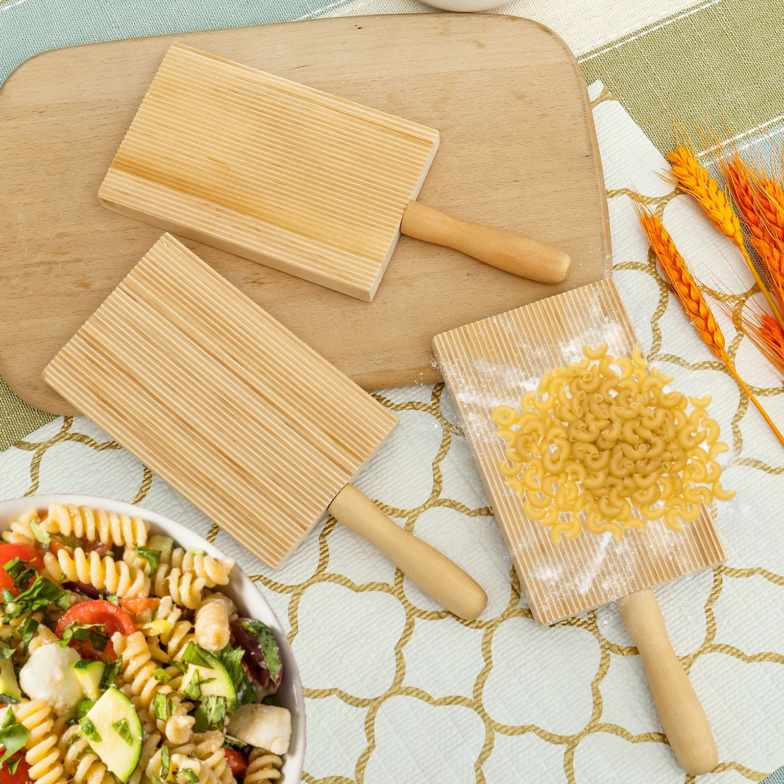 AEVXKHI 3PCS Wooden Gnocchi Boards with Ridged Texture, Gnocchi Rolling ...