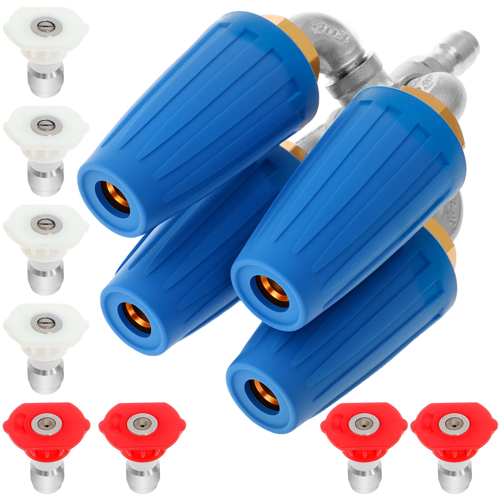 AEVXKHI 4 Heads Pressure Washer Double Turbine Nozzle 360° Rotatable ...