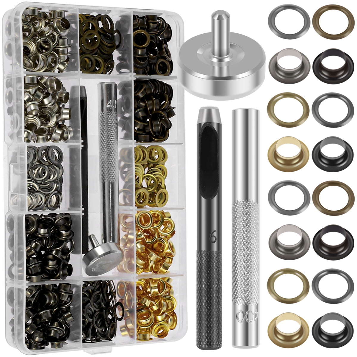 AEVXKHI 400 Set Grommet Kit 3/16inch Eyelets Punch Kit with Hole Punch ...