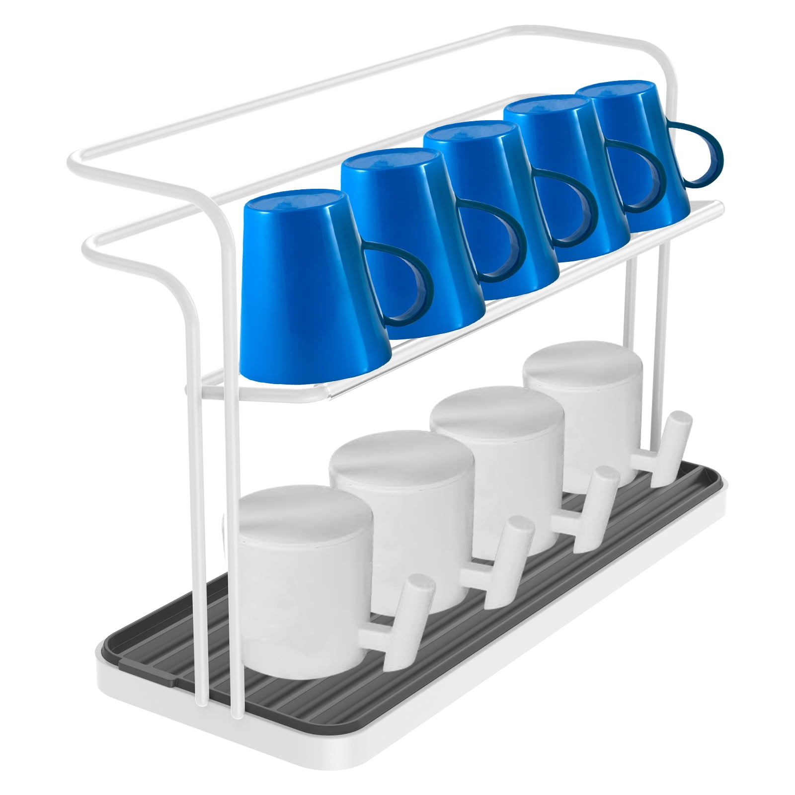 AEVXKHI 4PCS 2 Layers Cup Drying Rack, Easy Access Cup Mug Drying Rack ...