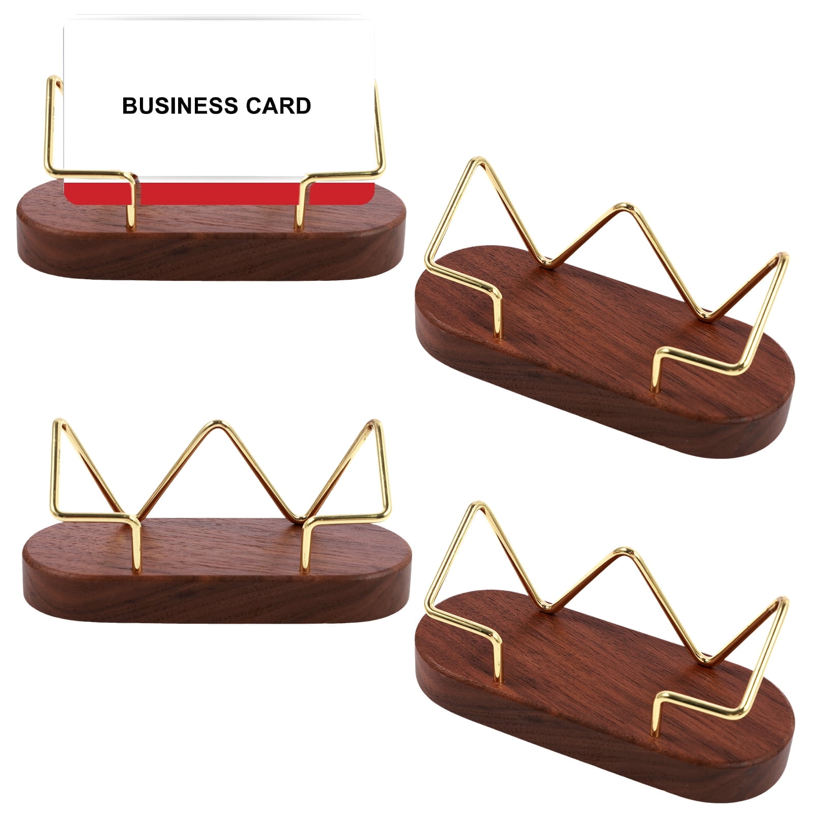 AEVXKHI 4PCS Desk Wood Business Card Holder, Business Card Display ...