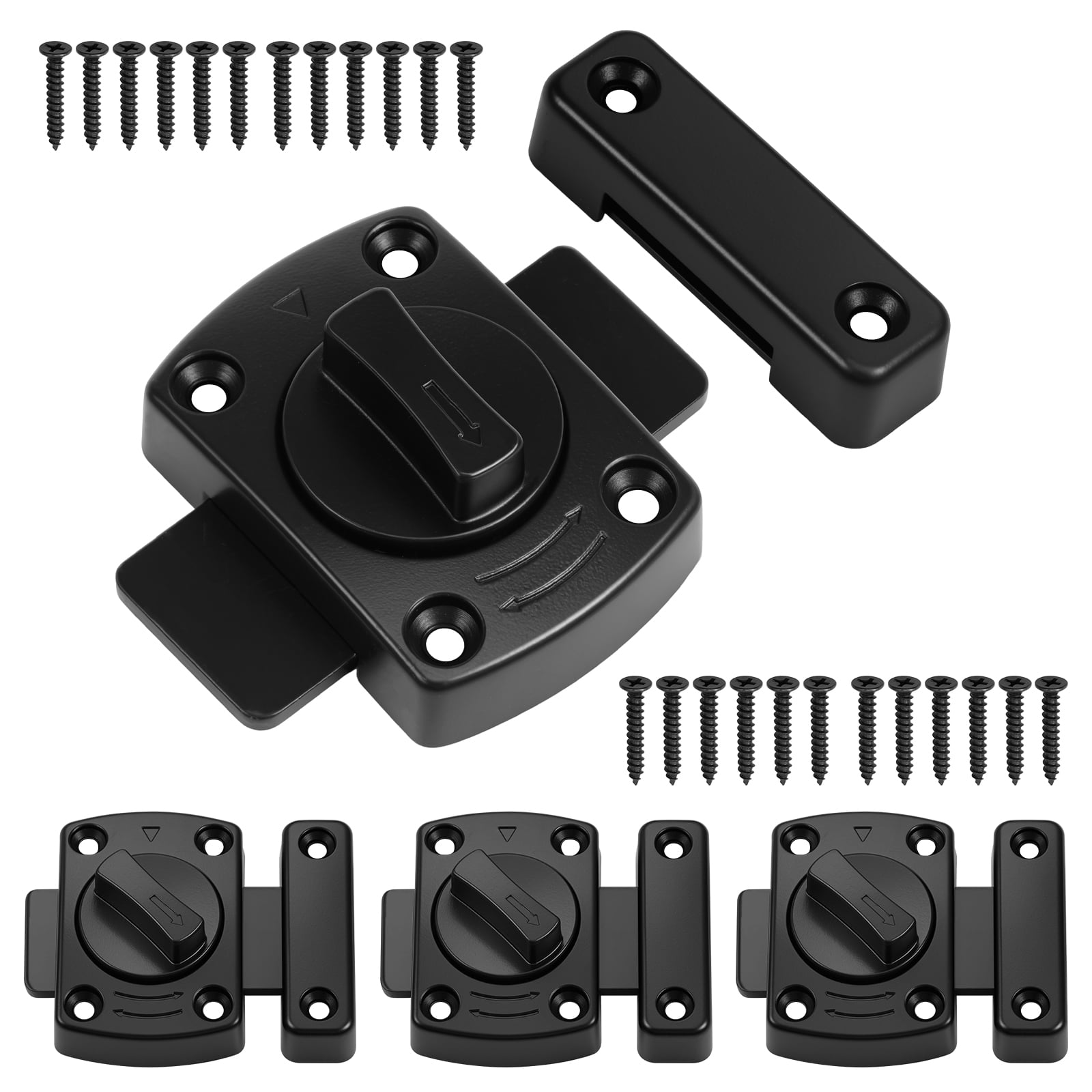 AEVXKHI 4PCS Zinc Alloy Rotate Bolt, Anti Pick Rotate Door Latch 180 ...