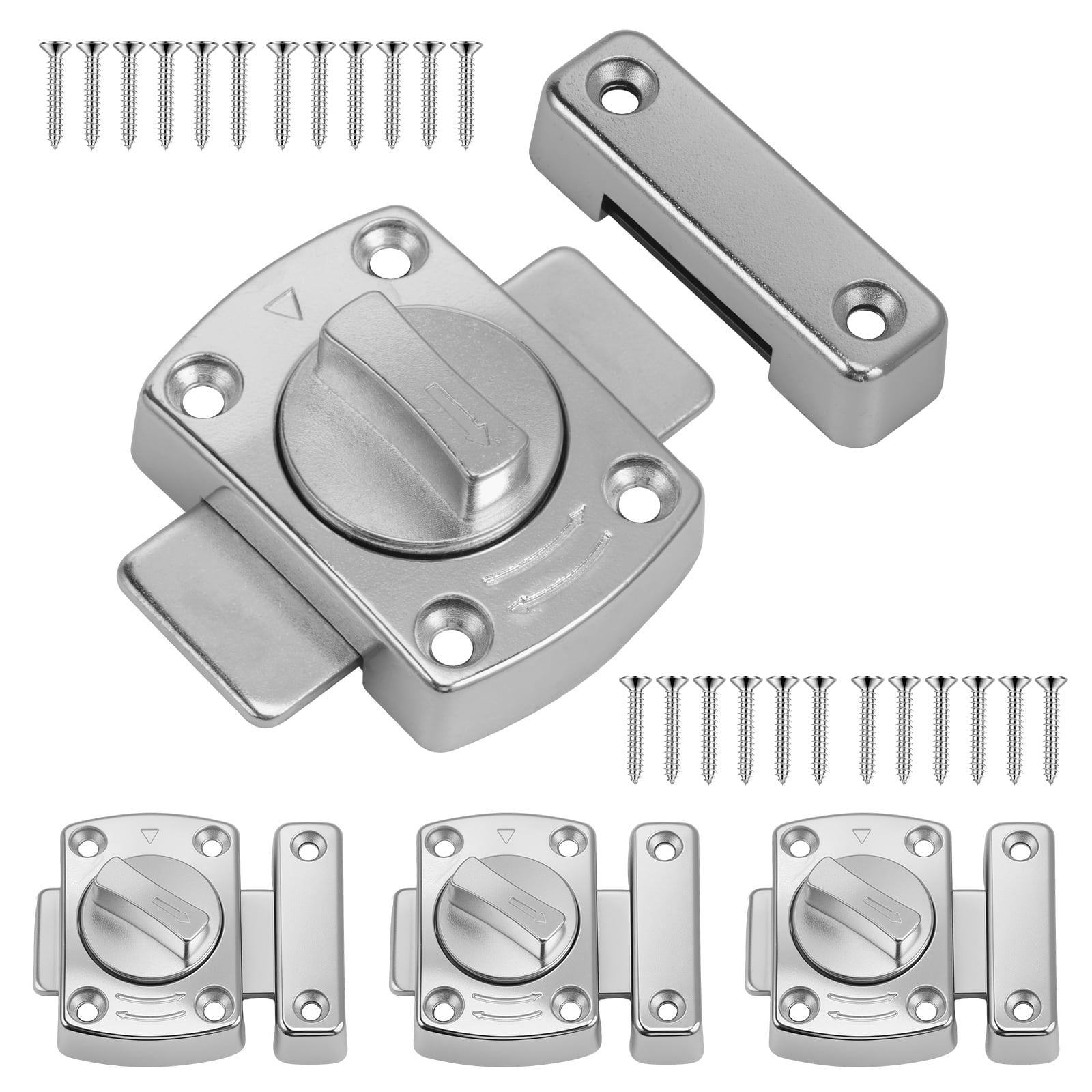 AEVXKHI 4PCS Zinc Alloy Rotate Bolt, Anti Pick Rotate Door Latch 180 ...