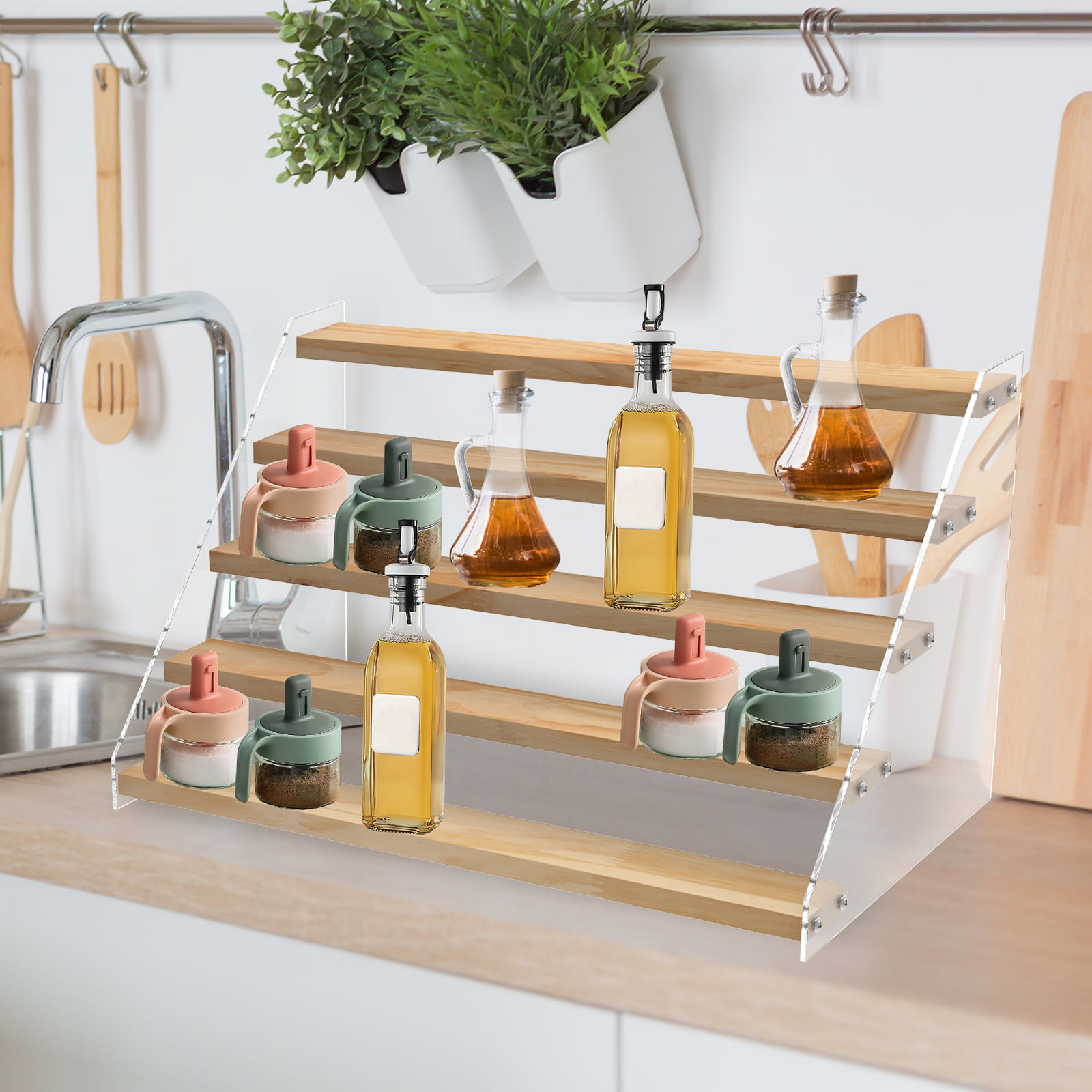AEVXKHI 5 Layers Acrylic Spice Rack Organizer, Spice Storage Display ...