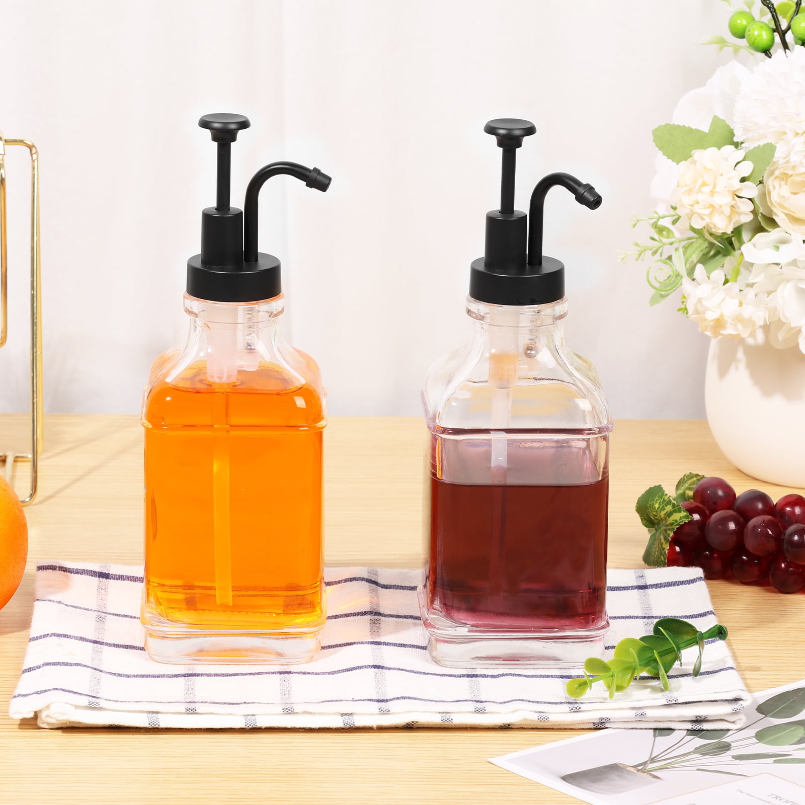 AEVXKHI 500ml Coffee Syrup Dispenser Set with Silicone Funnel, Glass ...