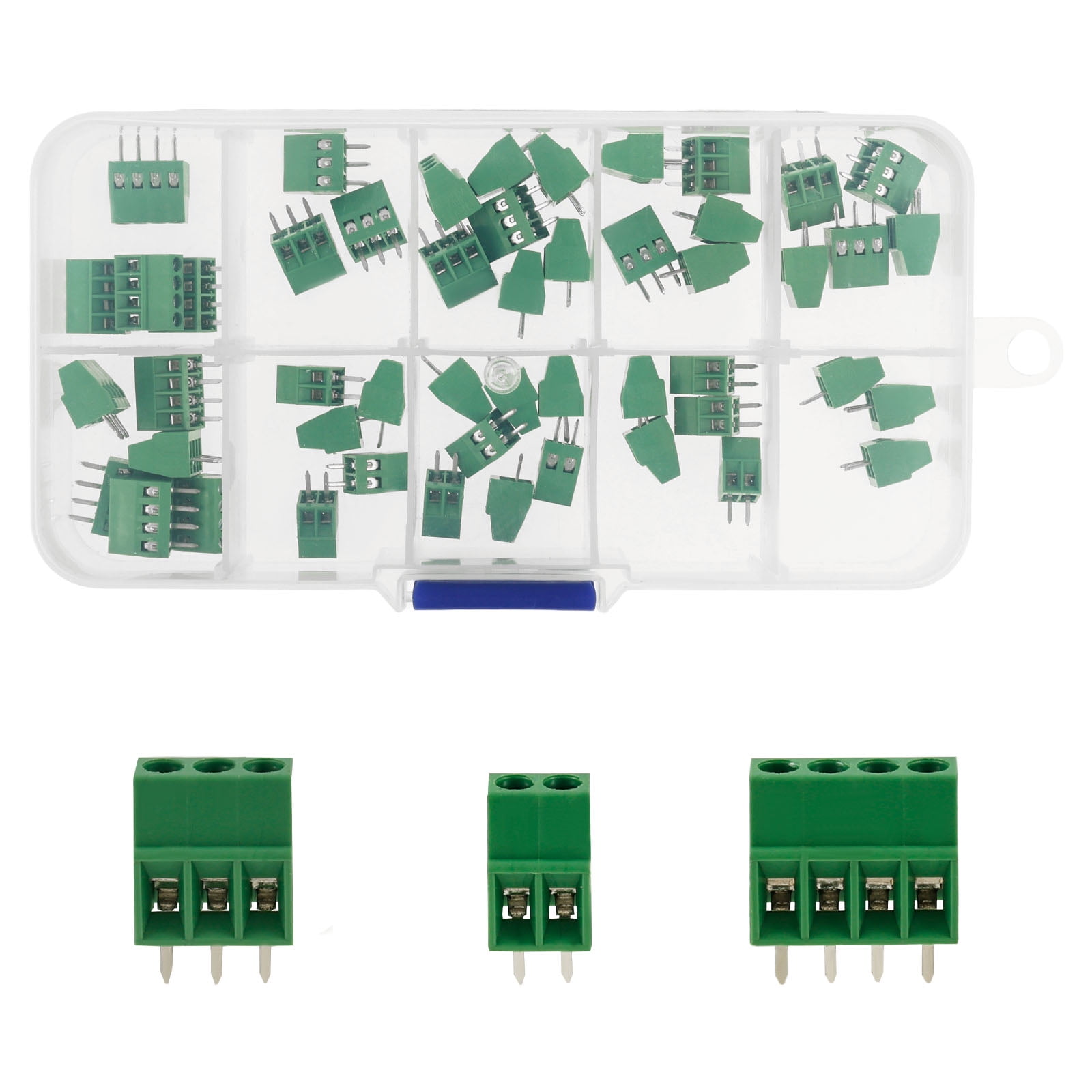 AEVXKHI 50PCS 2.54mm 0.1" Pitch PCB Mount Screw Terminal Block ...