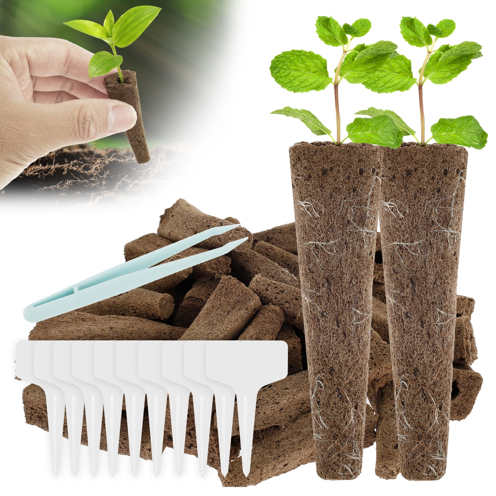AEVXKHI 50PCS Grow Sponges for Hydroponics, Seed Starter Pods Kit ...