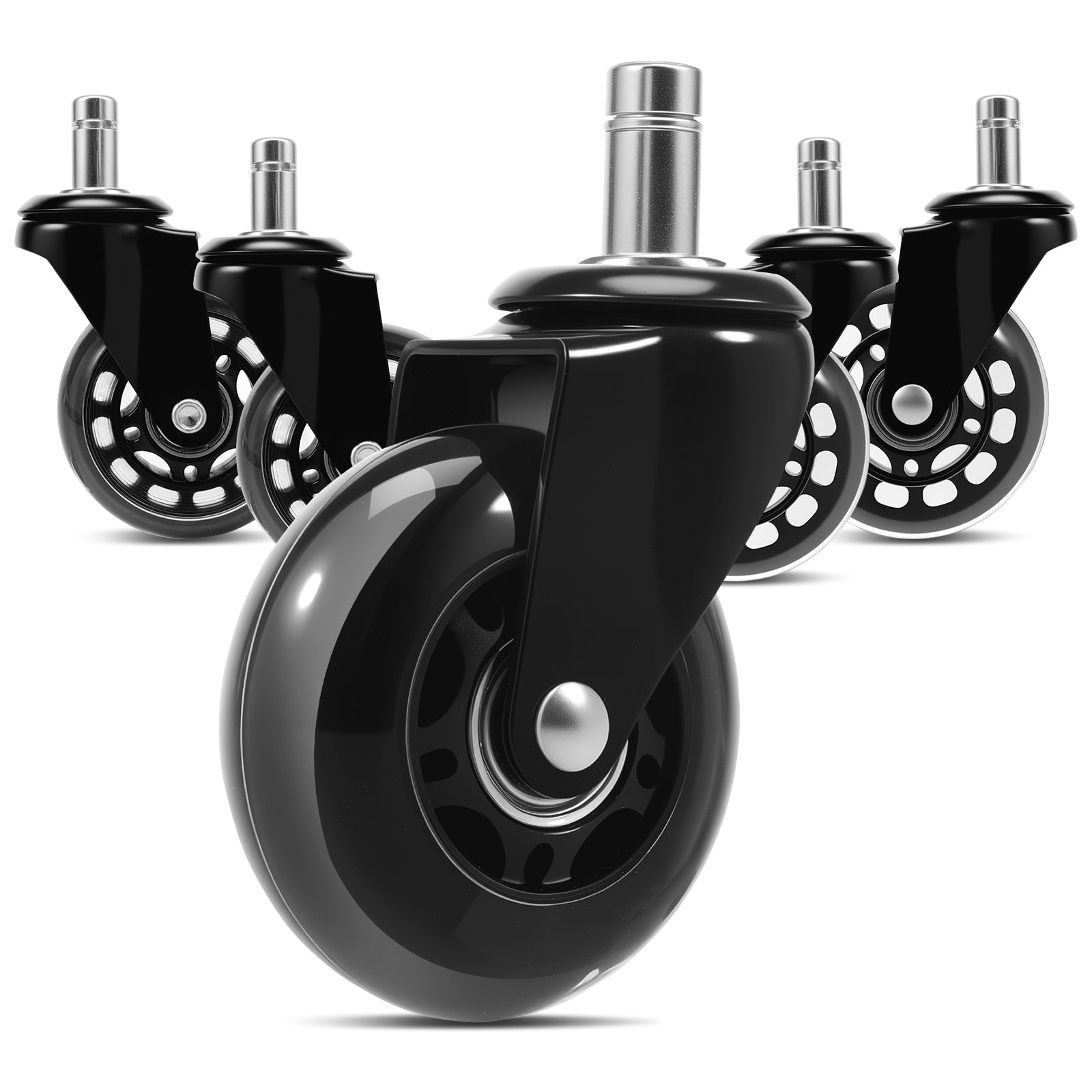 AEVXKHI 5PCS 11x22mm Heavy Duty Office Chair Wheel Replacement Silent ...