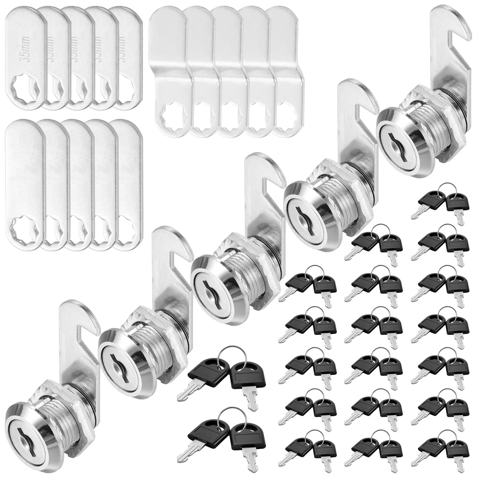 AEVXKHI 5PCS Cabinet Cam Lock with 20 Keys, Zinc Alloy Drawer Door Cam ...