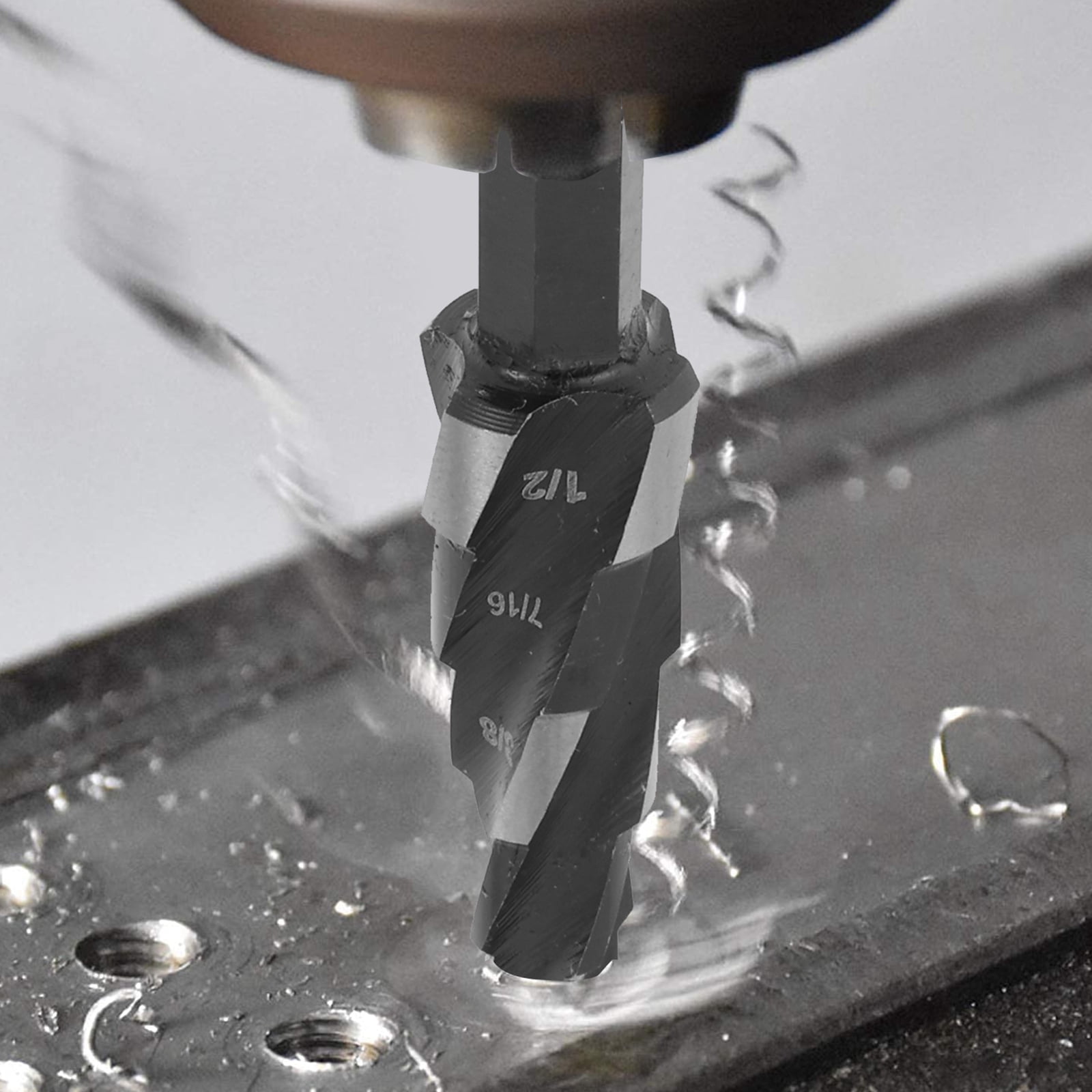 AEVXKHI 5PCS Step Bit Set, High Speed Steel Spiral Flute Step Drill Bit ...