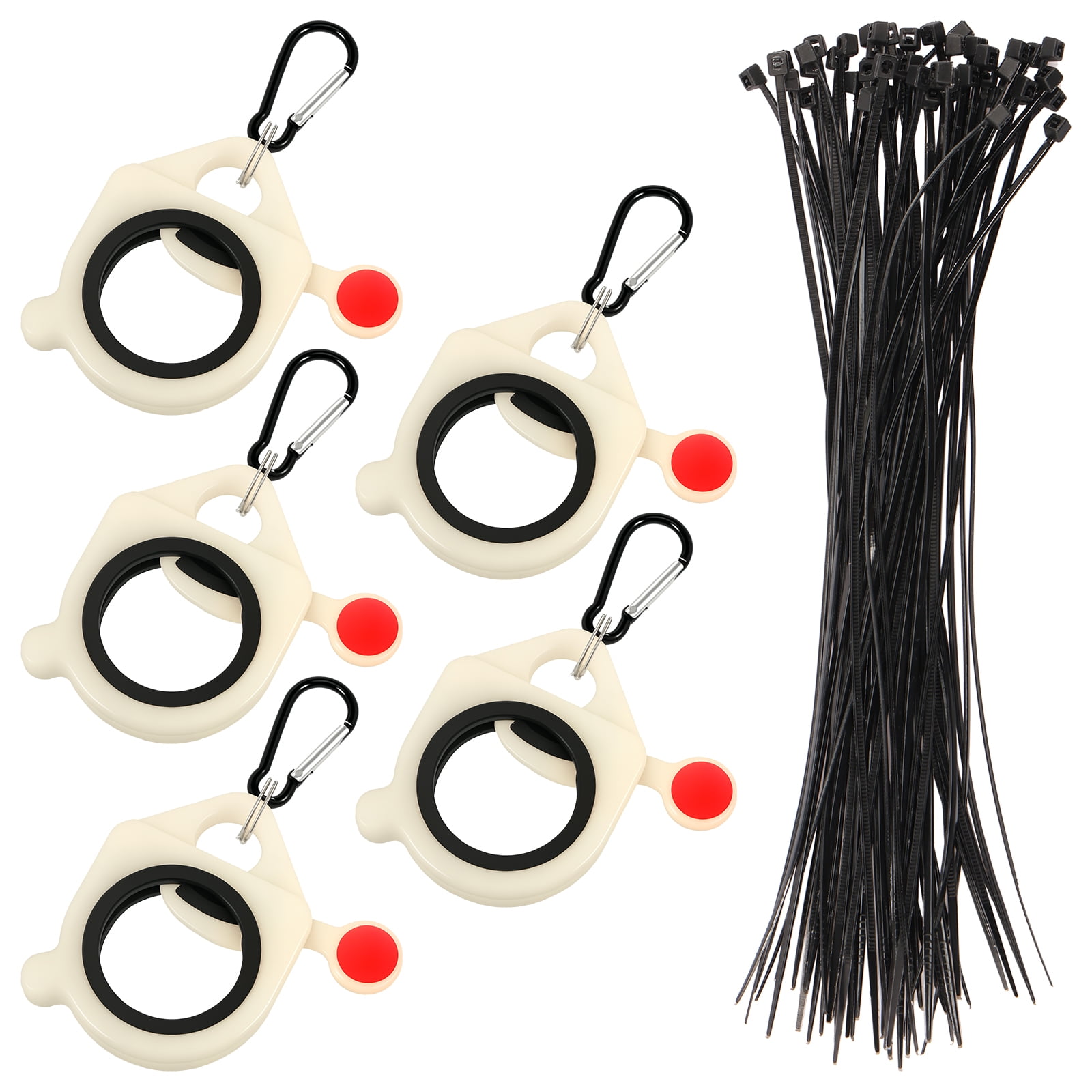 AEVXKHI 5PCS Zip Tie Organizer with 50 Zip Ties, Plastic Cable Tie ...