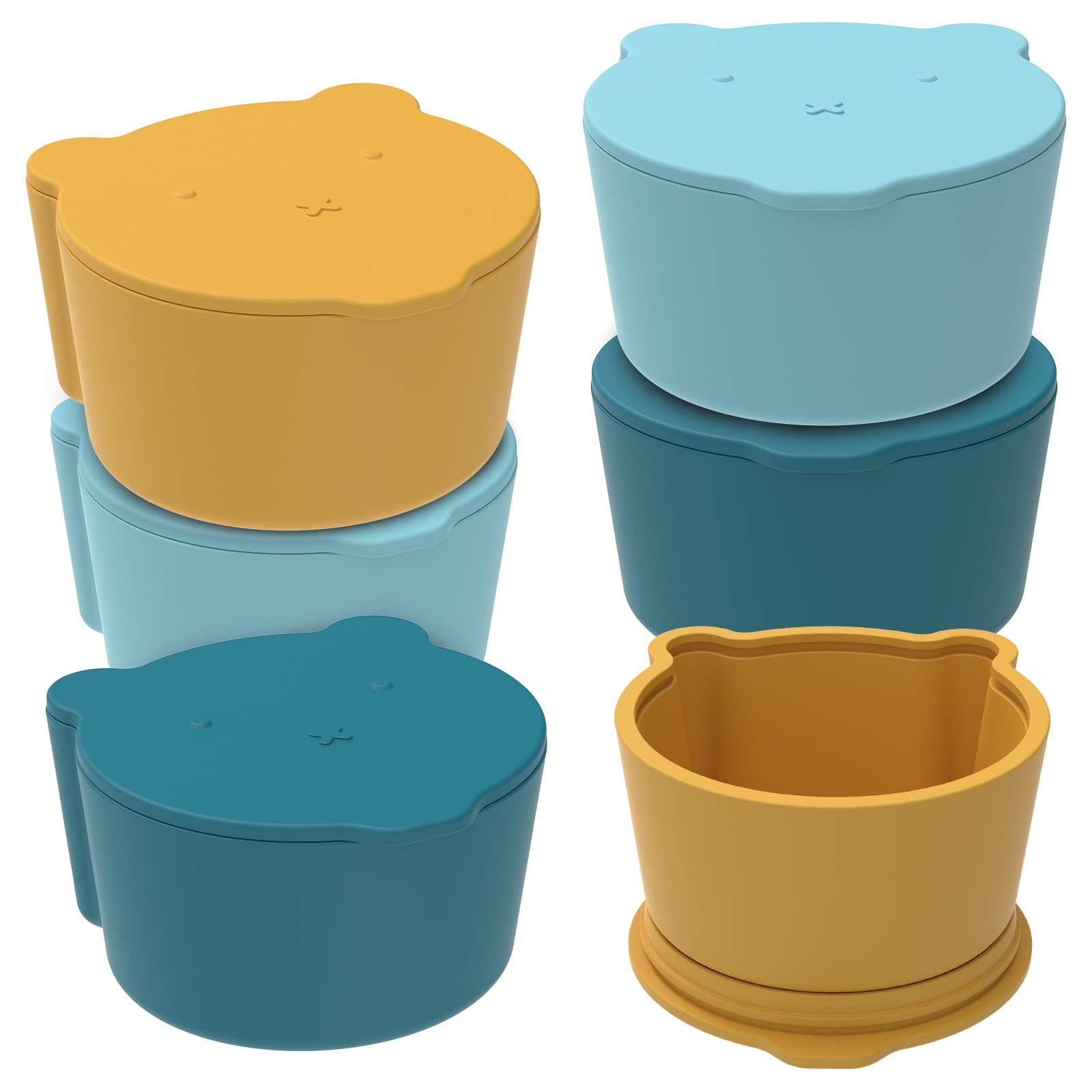 AEVXKHI 6PCS 130ml Silicone Snack Containers, Leakproof Snack Box ...