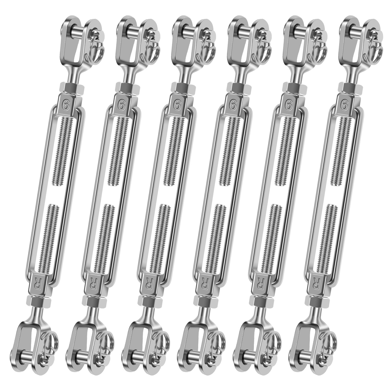 AEVXKHI 6PCS 304 Stainless Steel Turnbuckle Adjustable Length Wire Rope ...