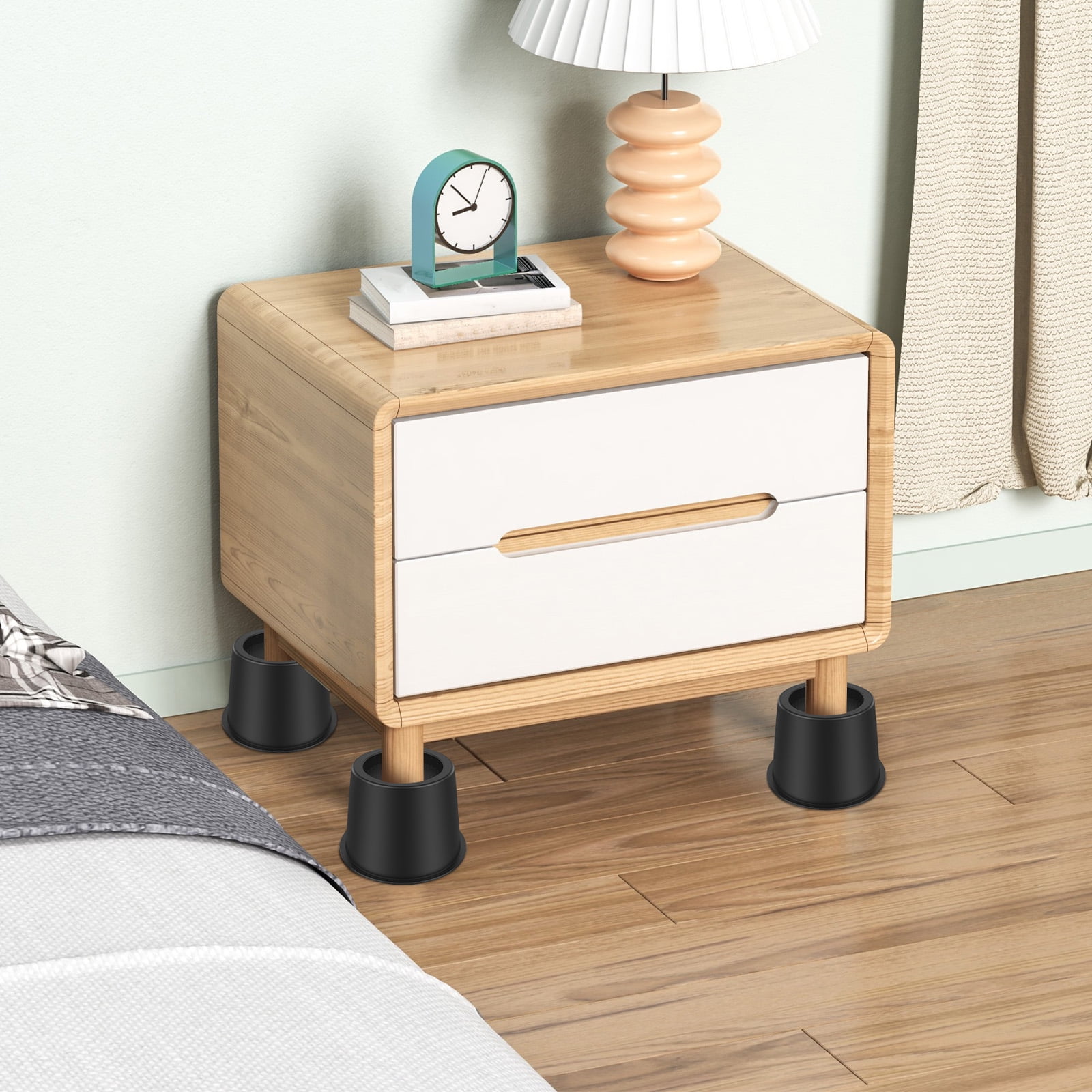 AEVXKHI 6PCS 4 Inch Heavy Duty Round Furniture Riser, Plastic Bed Lift ...