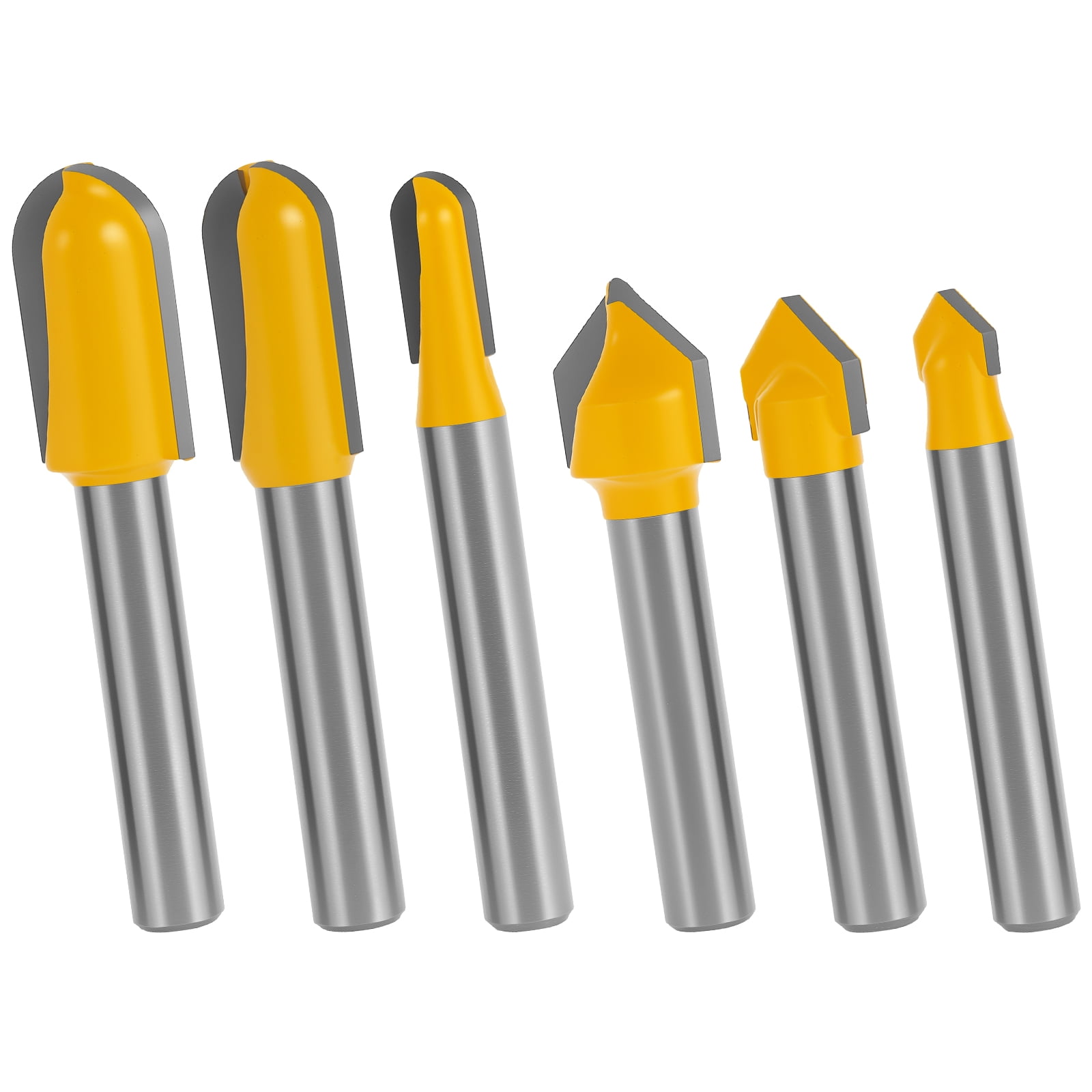 AEVXKHI 6PCS 90 Degree V Groove and Round Nose Router Bit Set ...