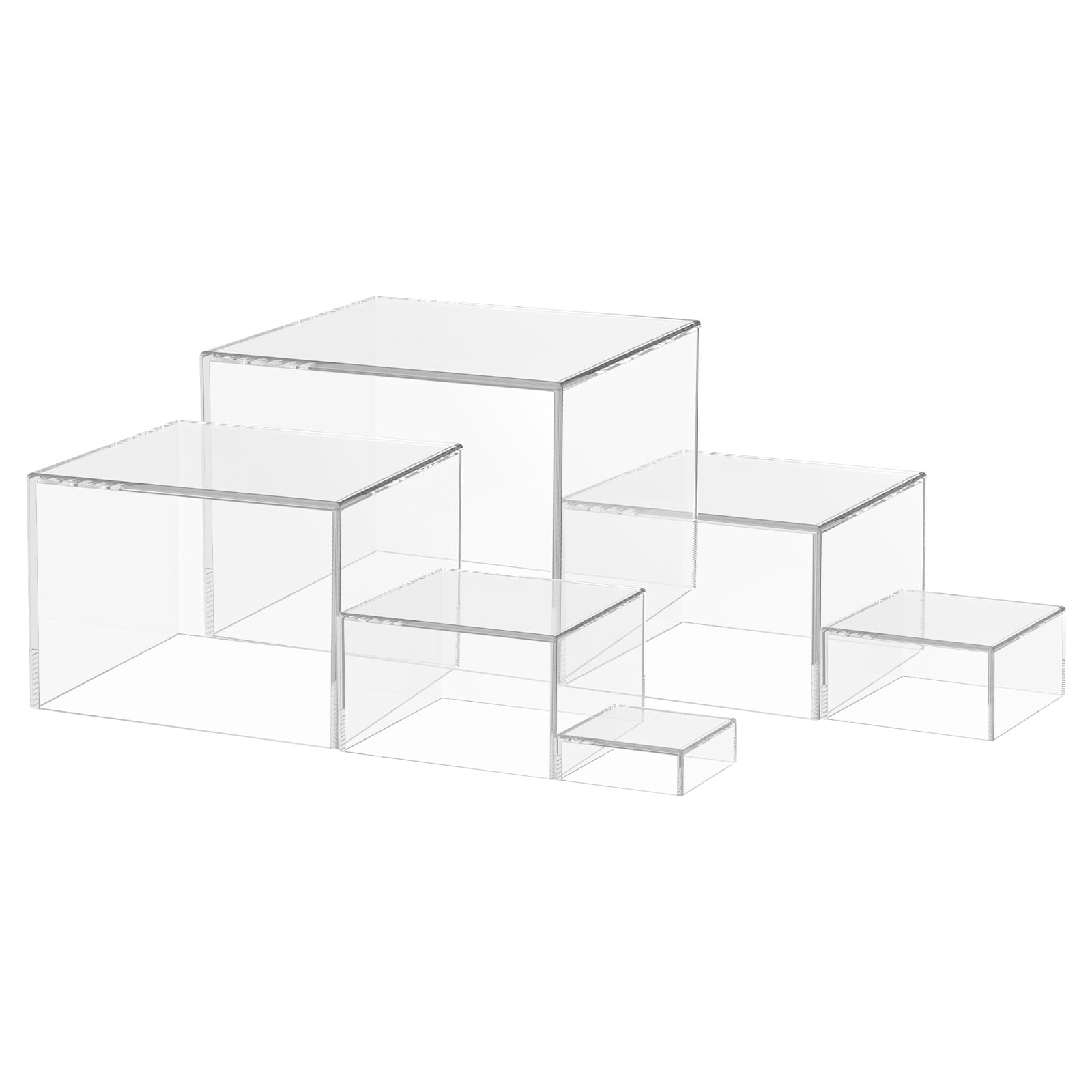 AEVXKHI 6PCS Acrylic Box with Hollow Bottom, Stackable 6 Different ...