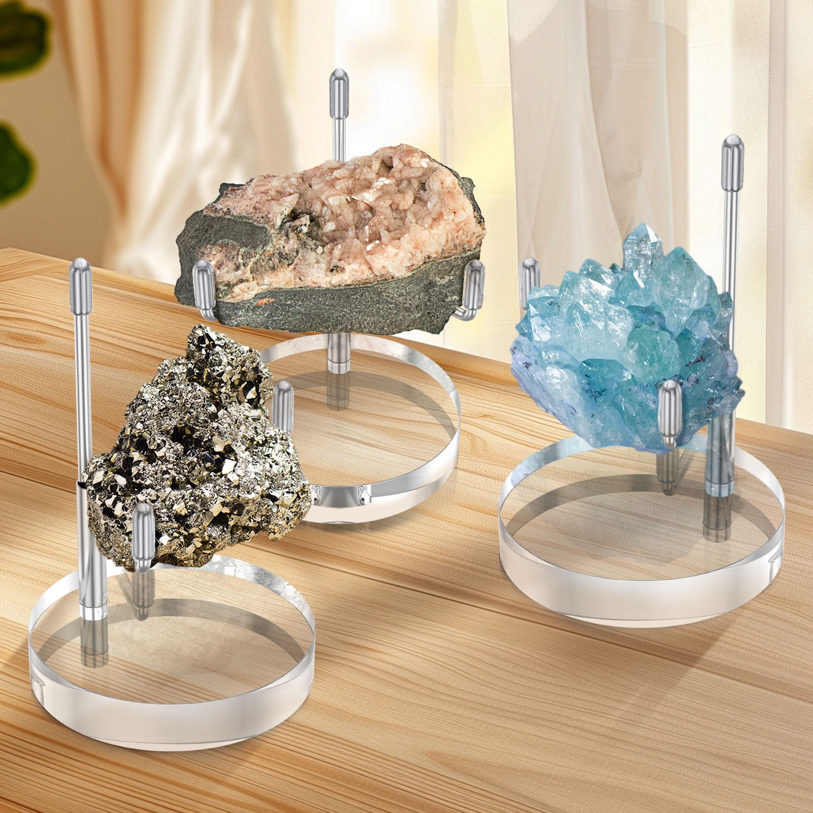 AEVXKHI 6PCS Metal Arm Display Holder, Clear Stable Acrylic Display ...