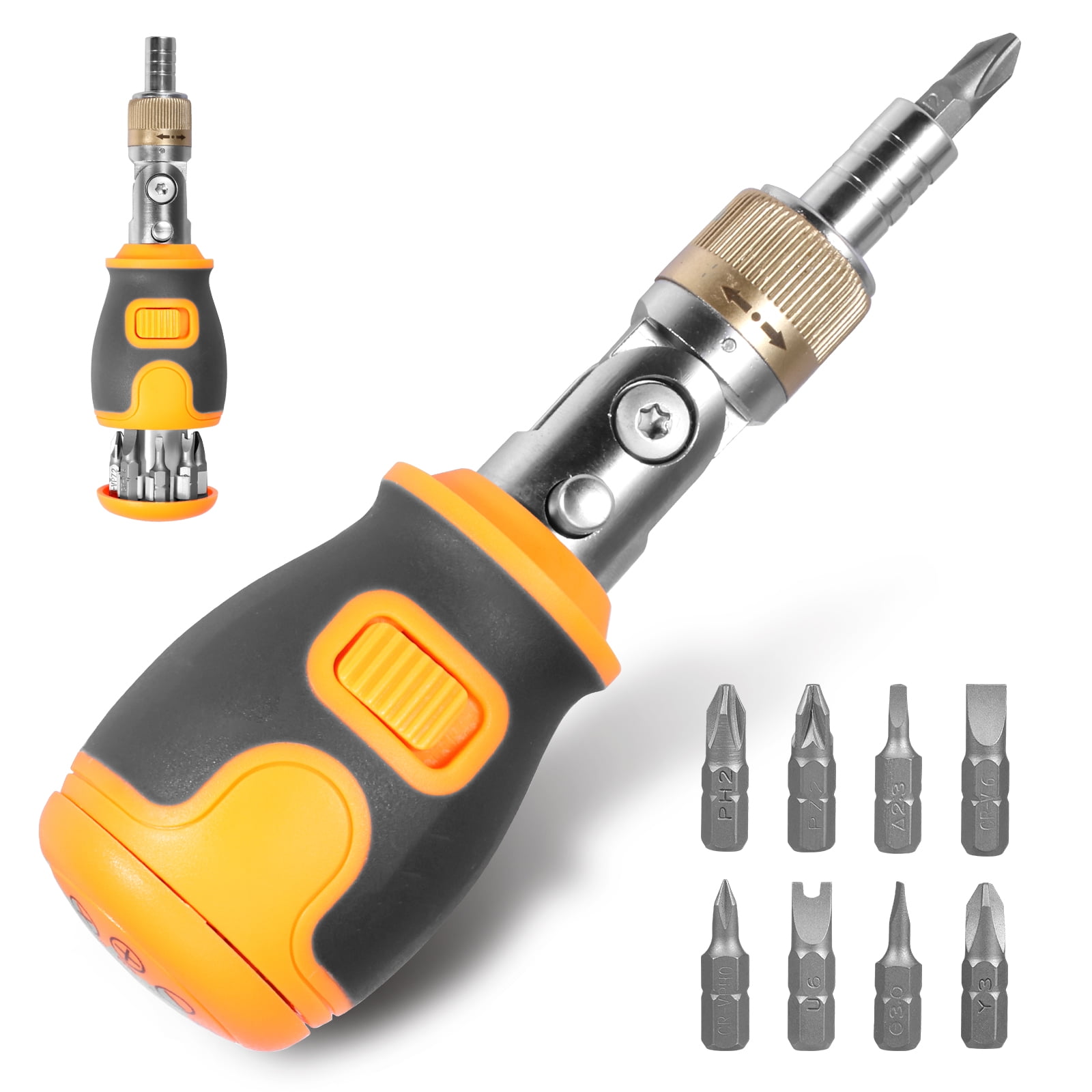 AEVXKHI 8-in-1 Magnetic Ratcheting Screwdriver Set with Phillips/Torx ...