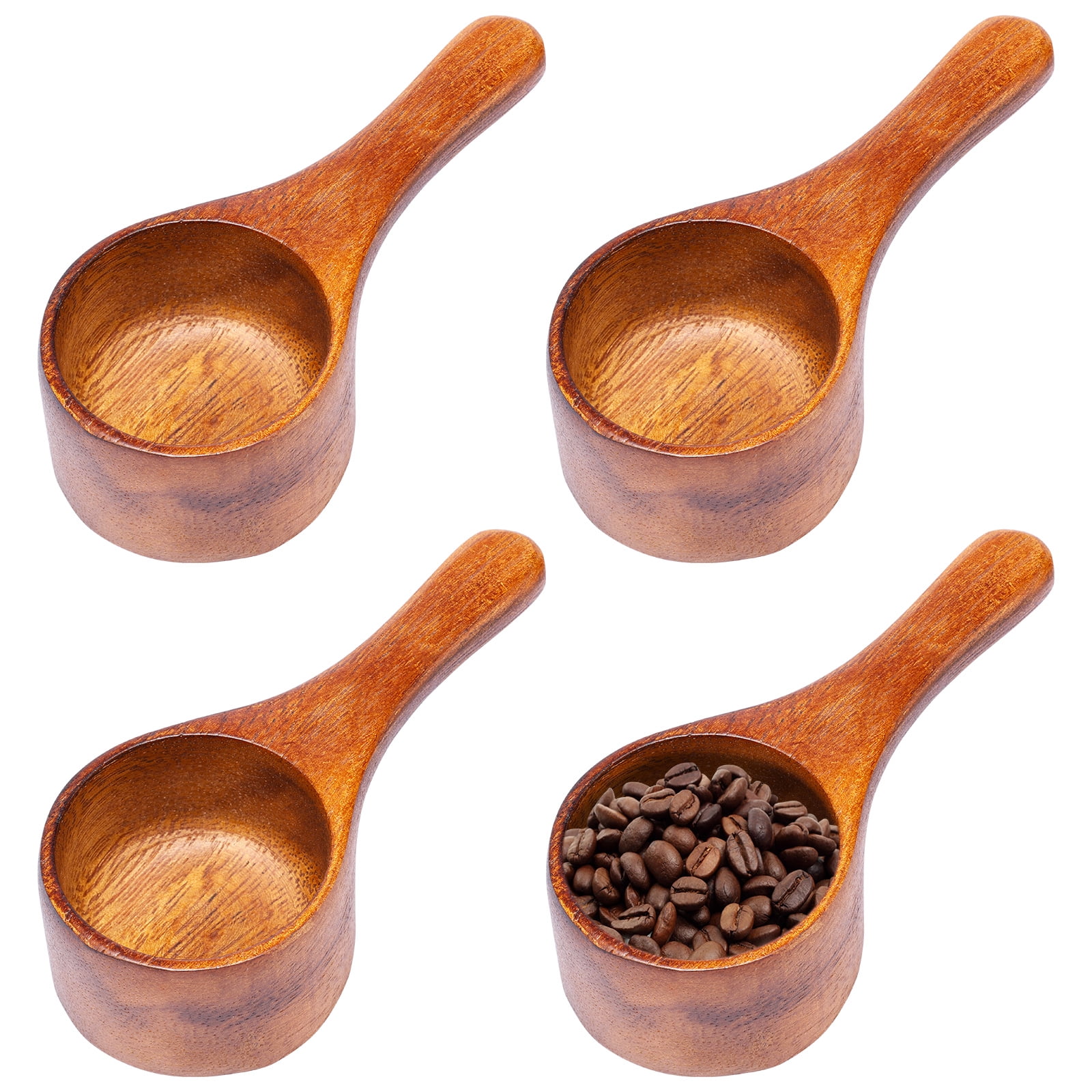 AEVXKHI 8PCS 45ml Capacity Walnut Wood Coffee Scoops, Wood Measuring ...