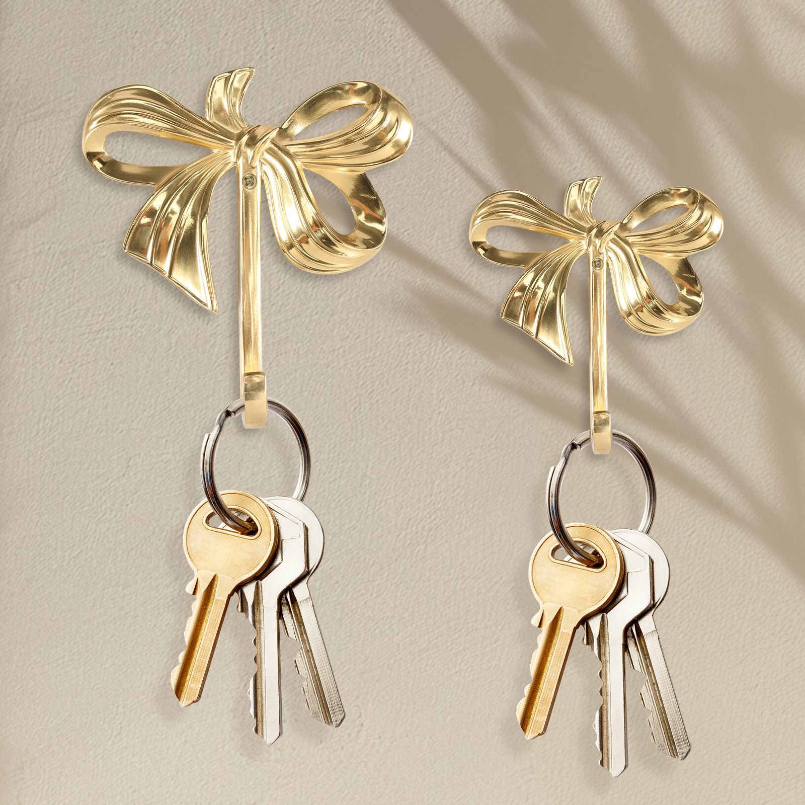 AEVXKHI 8PCS Bow Hook, Brass Bow Wall Hook, Gold Bow Knot Hooks ...